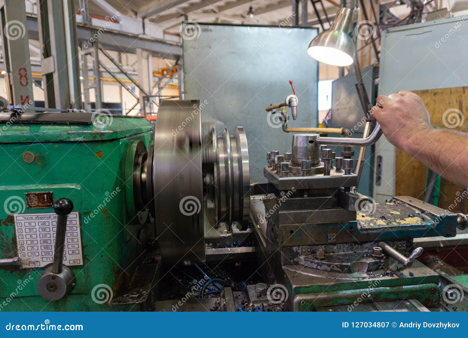Processing of Metal on the Machine. Turning Work in Production. Stock ...