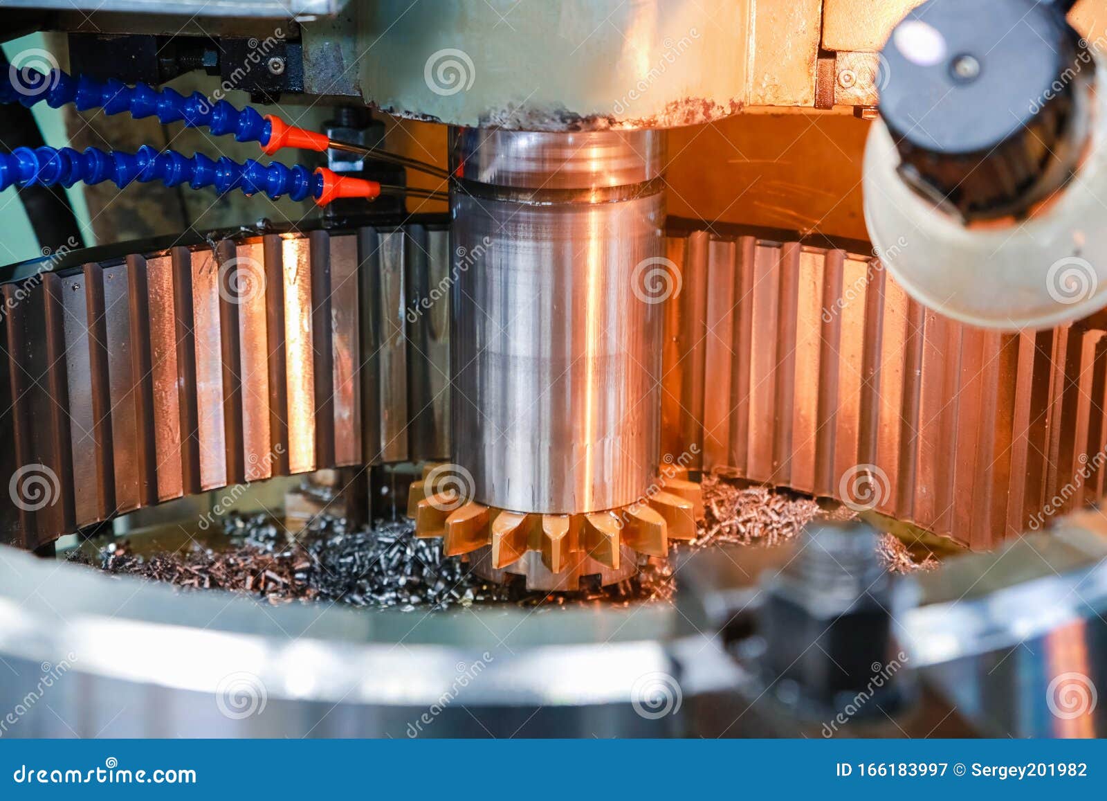 Processing of Metal Parts on the Machine. Heavy Industry Stock Image ...