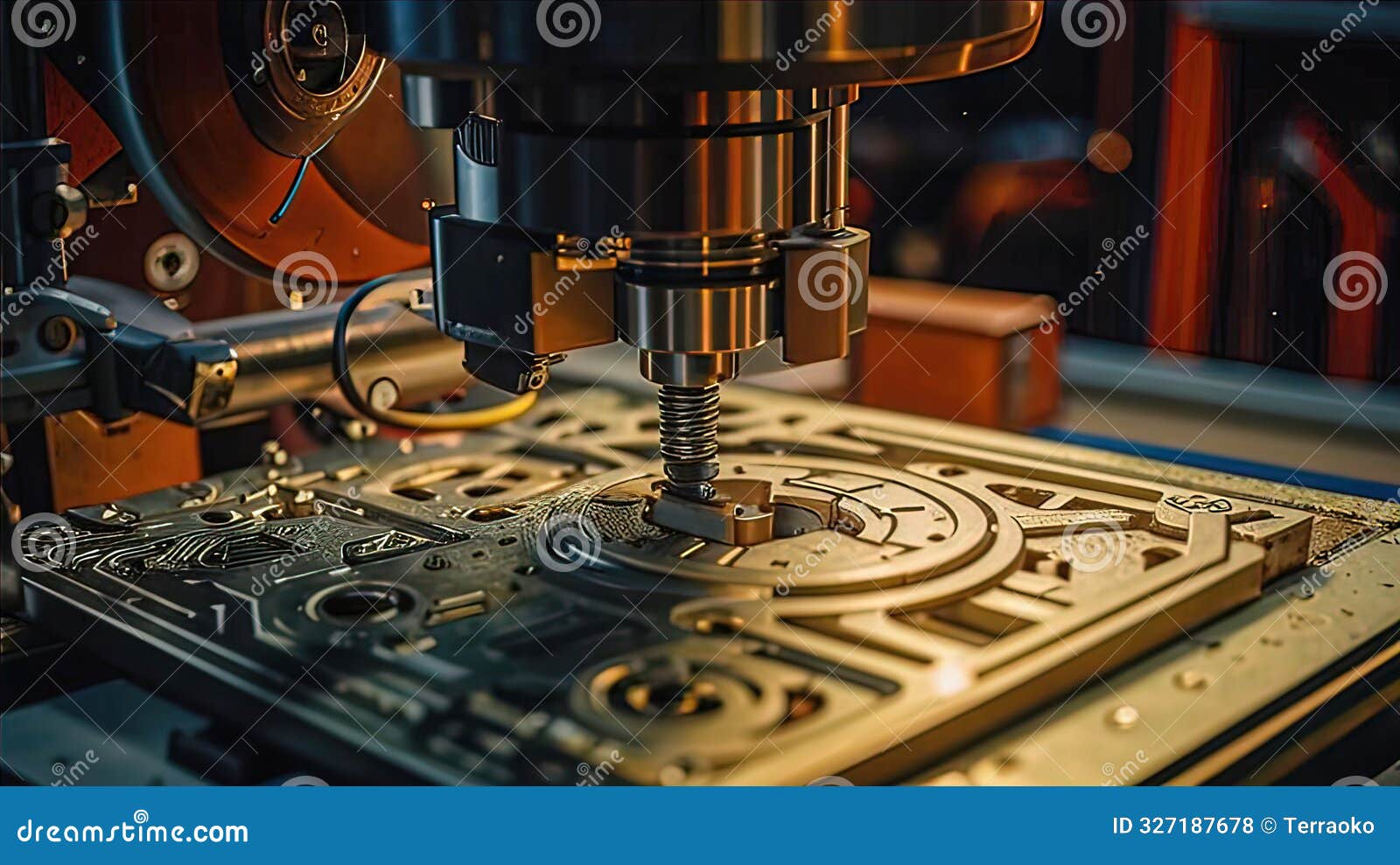 Processing a Metal Workpiece on a CNC Milling Machine, Working in a ...