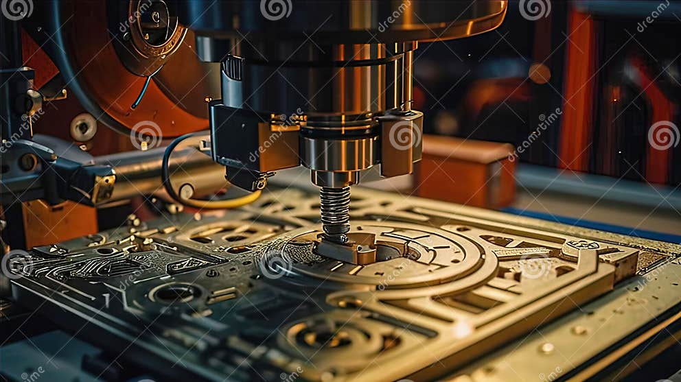 Processing a Metal Workpiece on a CNC Milling Machine, Working in a Factory, Processing a Part ...