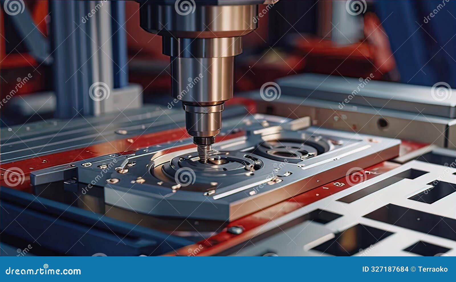 Processing a Metal Workpiece on a CNC Milling Machine, Working in a ...