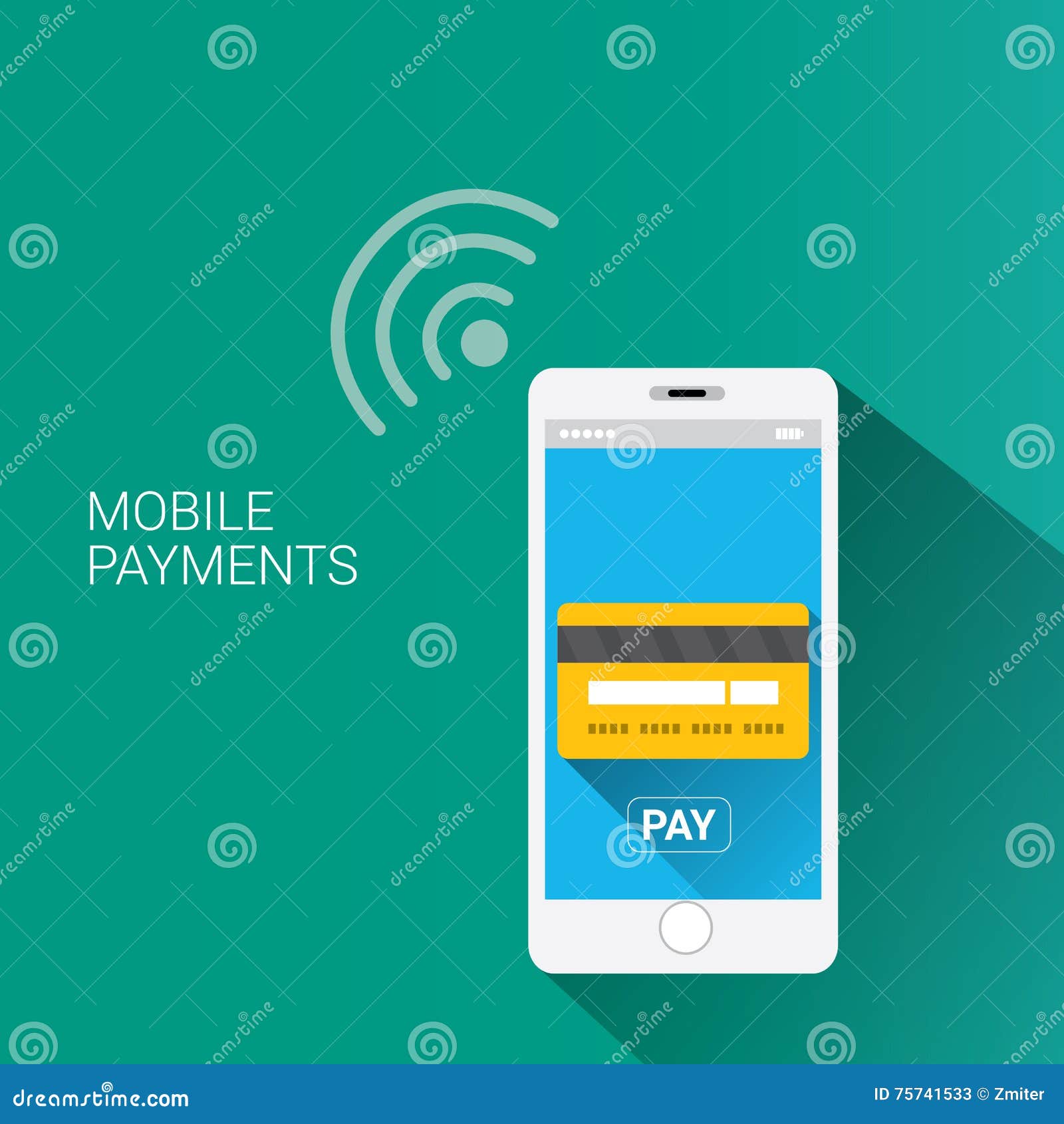 Processing of Mobile Payments Stock Vector - Illustration of hand ...