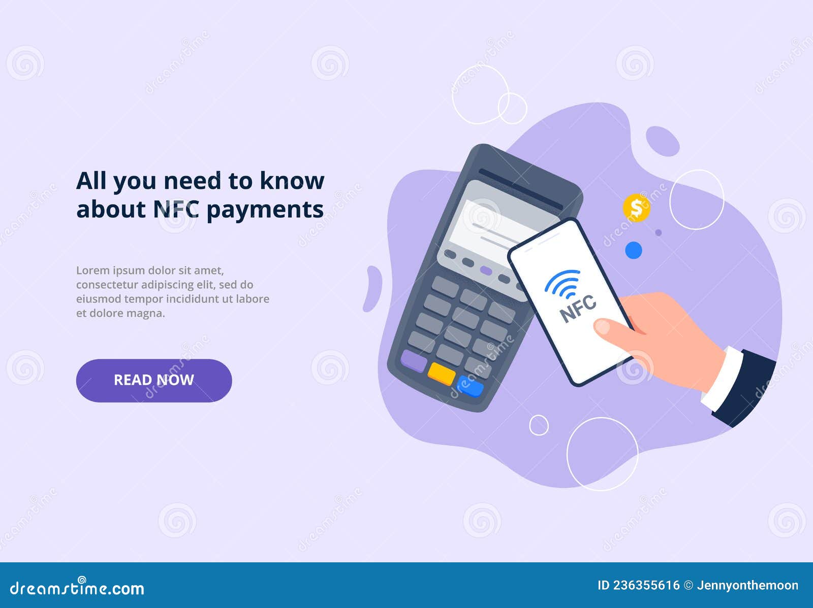 Processing of NFC Payment. POS Terminal with Smartphone. Contactless ...
