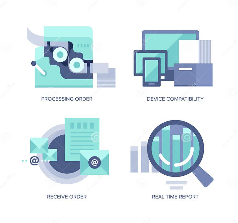 Processing Online Order stock vector. Illustration of processing - 41897879
