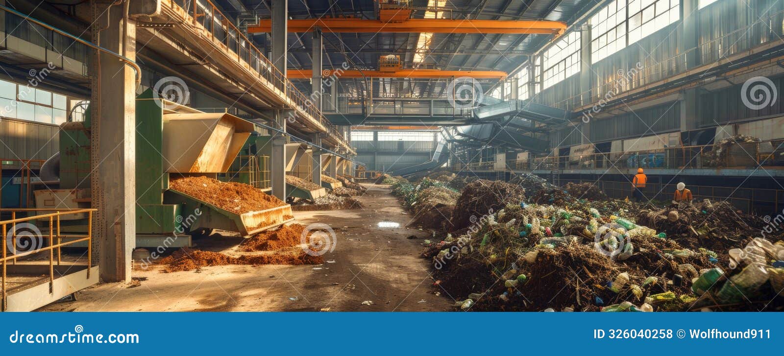 A Processing Plant for Organic Waste, with Large Composting Machines ...