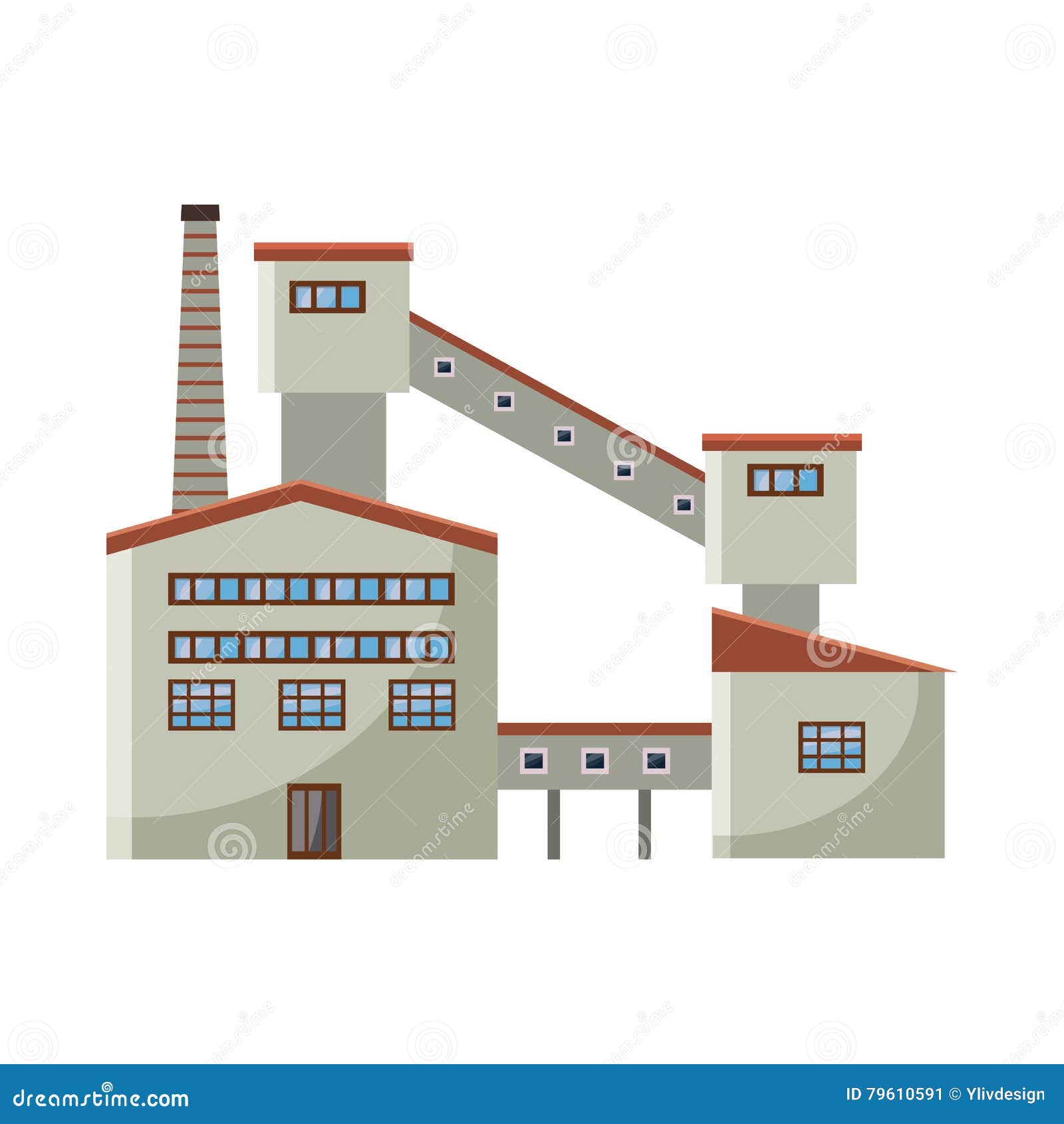 Processing Plant Waste Icon, Cartoon Style Stock Vector - Illustration ...