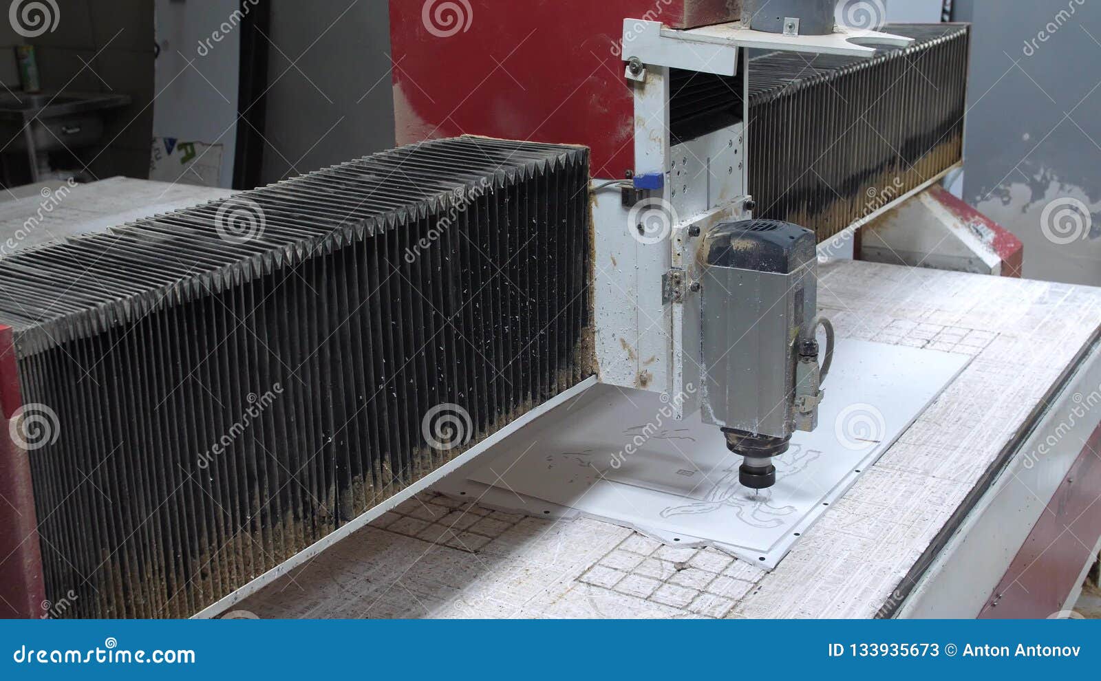 Processing of Plastic with a Milling Machine at the Factory. CNC ...