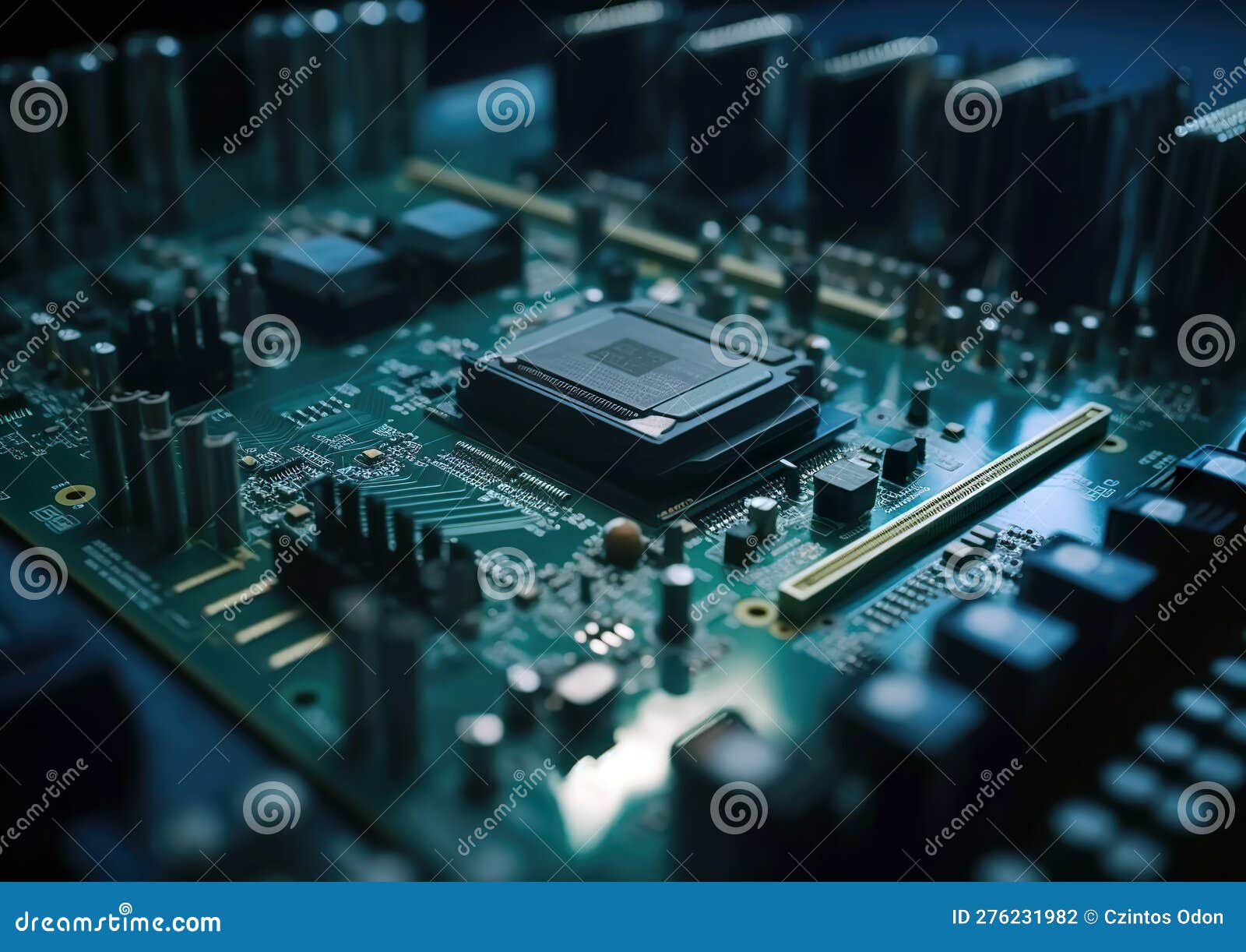 Processing Power Network: Illustration of a Circuit Board with Multiple ...