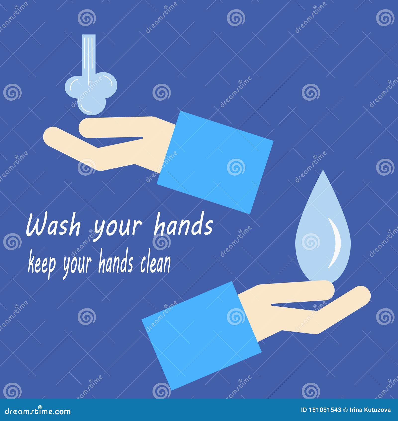 Processing Sanitize Hands. Wash Your Hands. Vector Logo and Icon. Blue ...