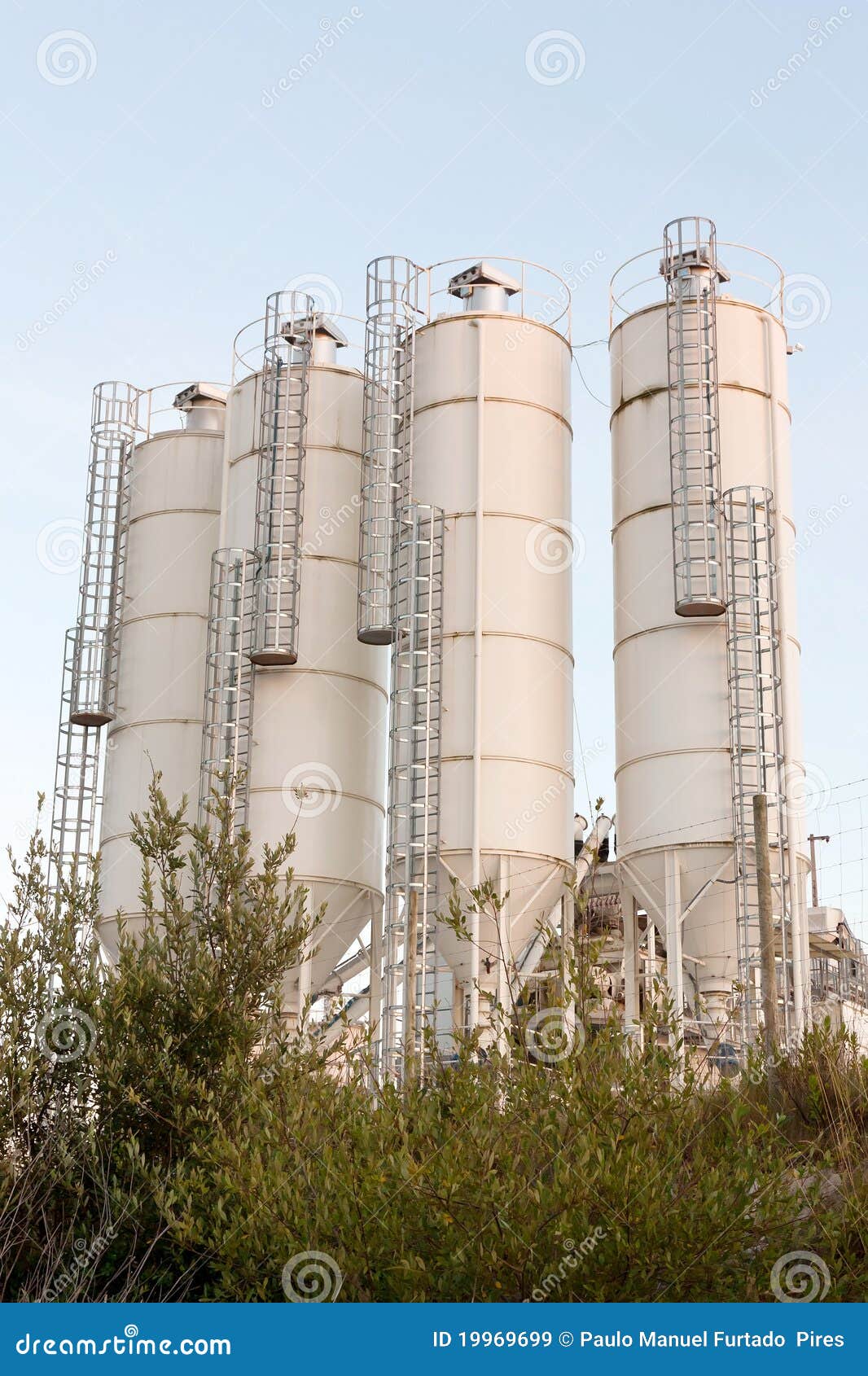 Processing Silos of a Concrete Factory Stock Image - Image of pipes ...