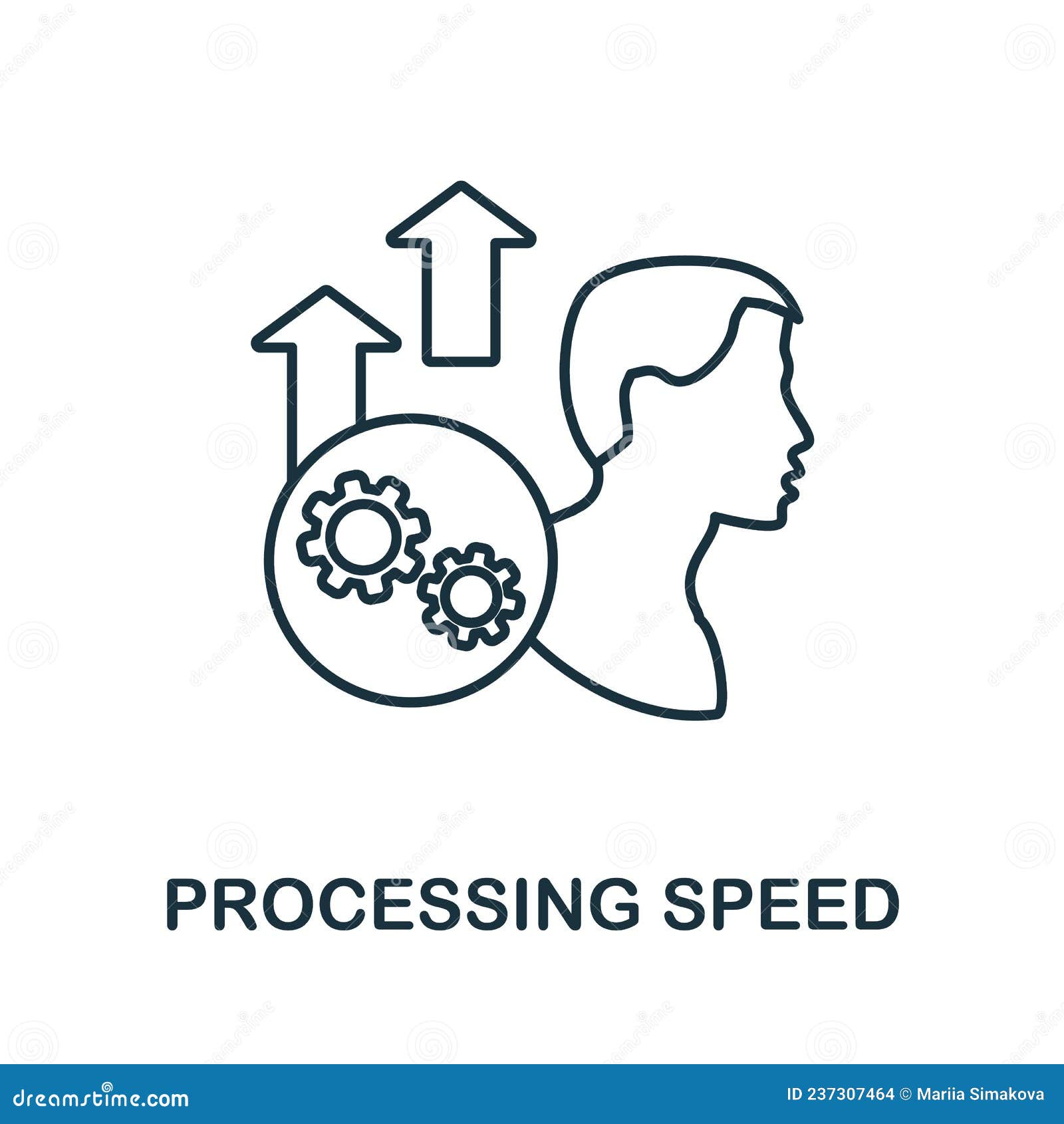 Processing Speed Icon. Line Element from Cognitive Skills Collection ...