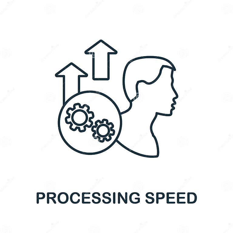 Processing Speed Icon. Line Element from Cognitive Skills Collection ...