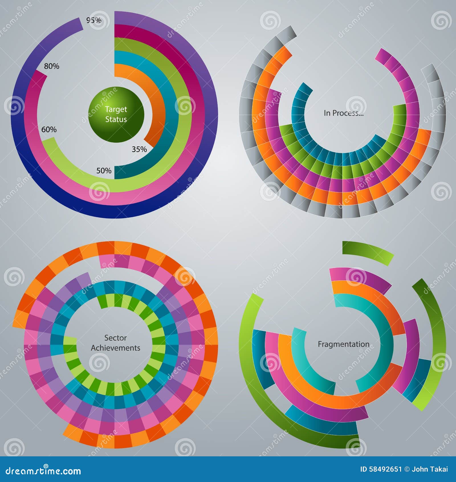Processing Stages Wheel Icon Stock Vector - Illustration of clipart ...