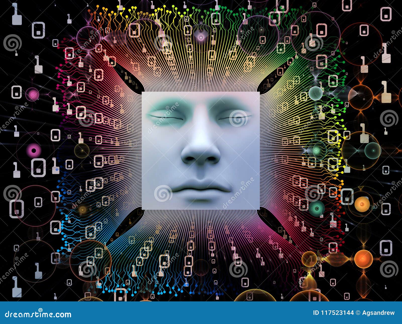 Processing Super Human AI stock illustration. Illustration of input ...