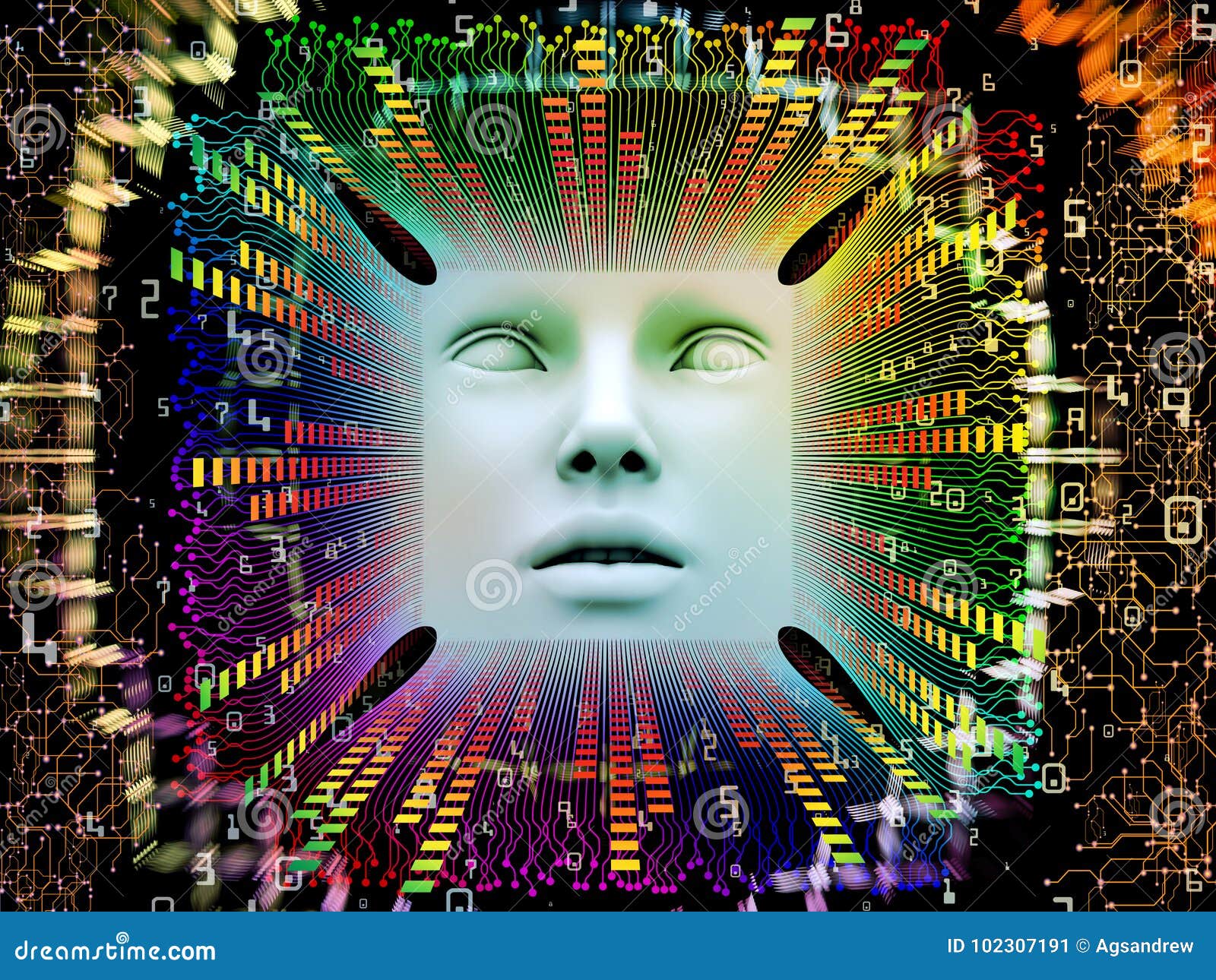 Processing Super Human AI stock illustration. Illustration of logic ...