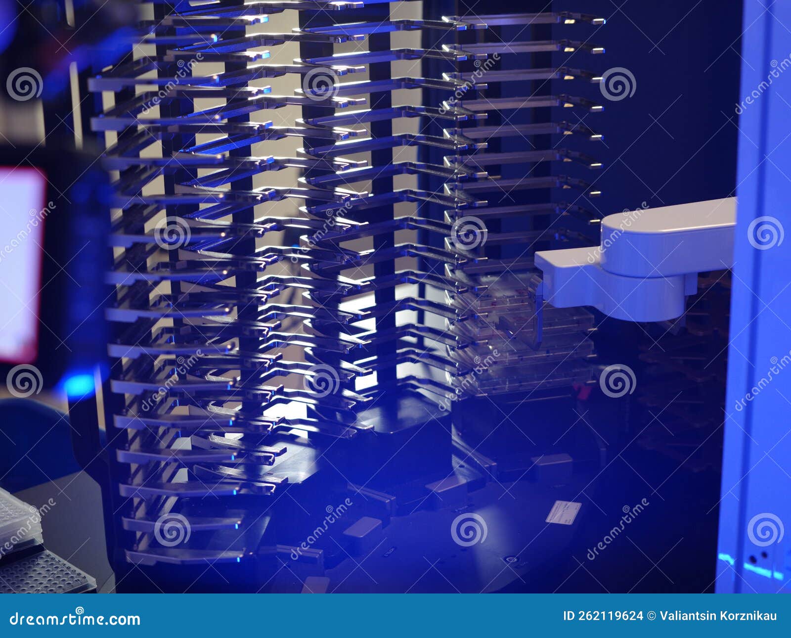 Blue Processing DNA Laboratory Equipment Editorial Stock Image - Image ...