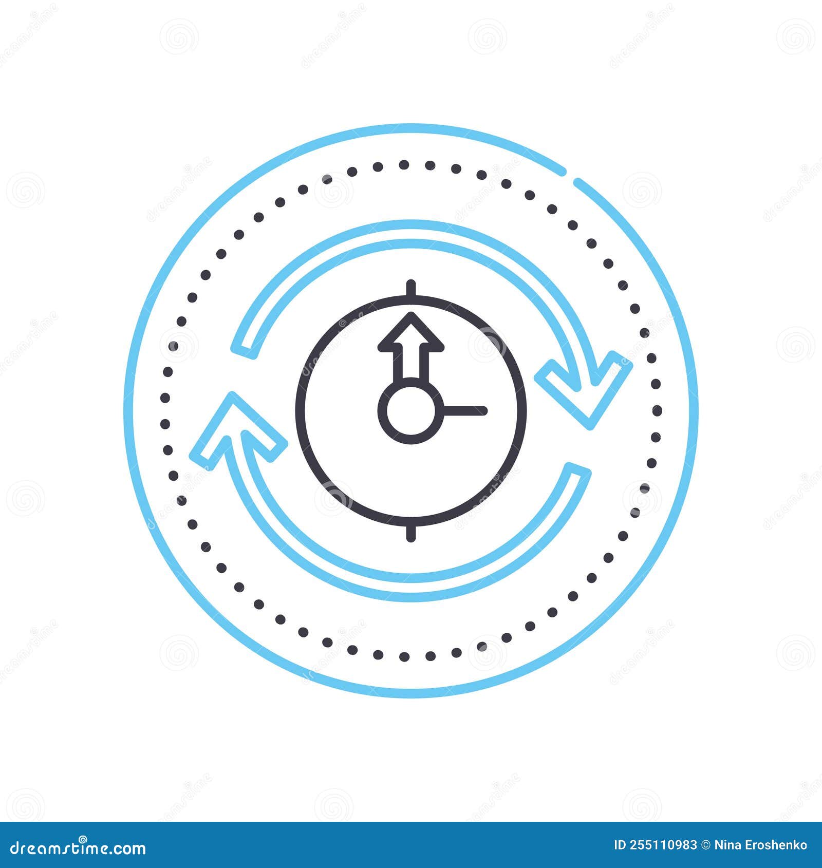 Processing Time Line Icon, Outline Symbol, Vector Illustration, Concept ...