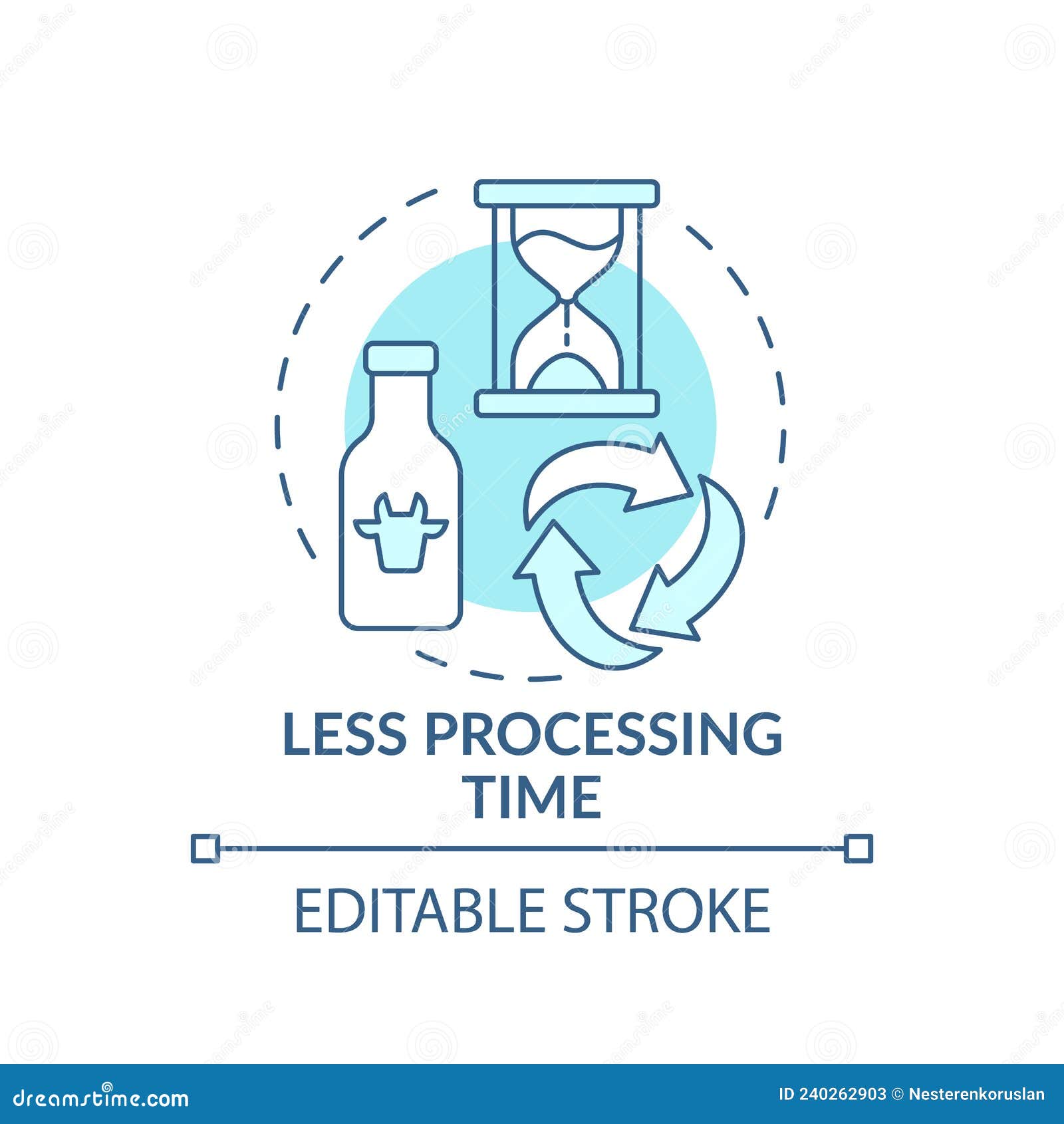 Less Processing Time Turquoise Concept Icon Stock Vector - Illustration ...