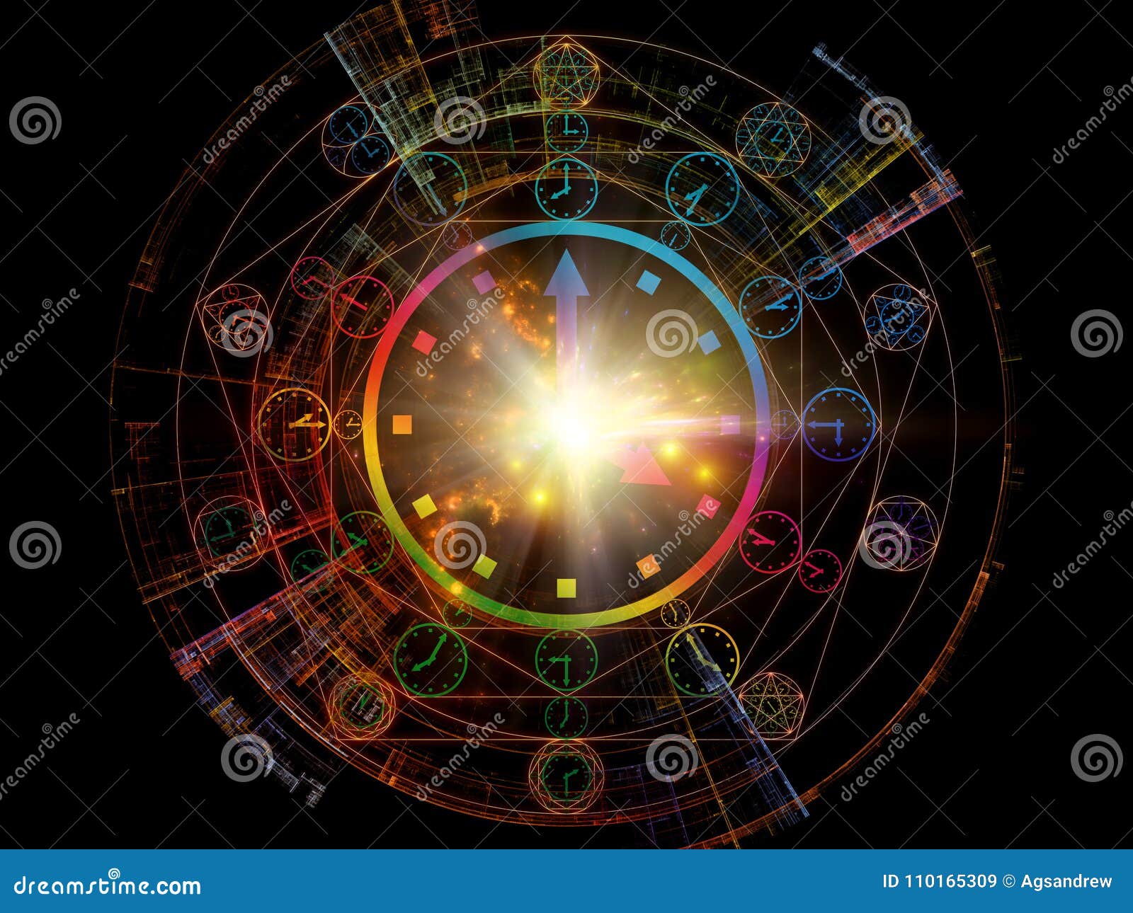 Processing Times Past stock illustration. Illustration of metaphysical ...