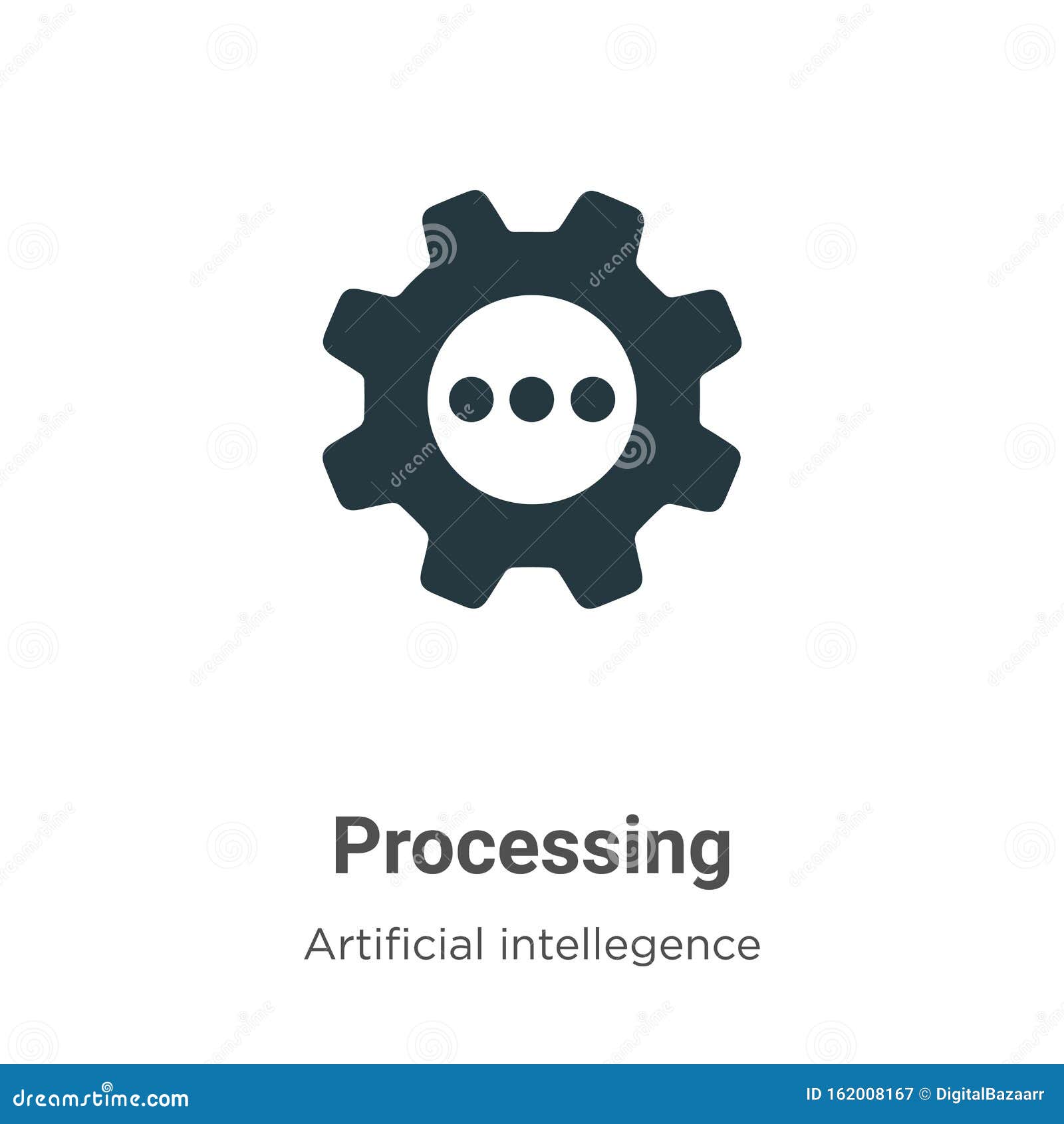 Processing Vector Icon on White Background. Flat Vector Processing Icon ...