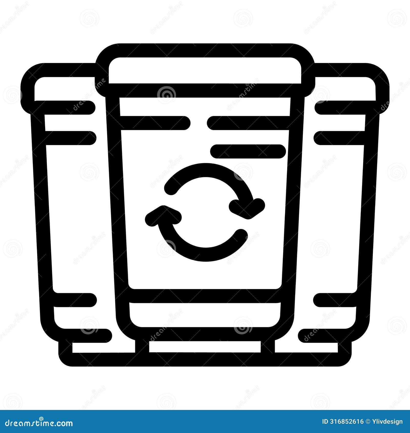 Processing Waste Materials Icon Outline Vector. Trash Recycling Stock ...