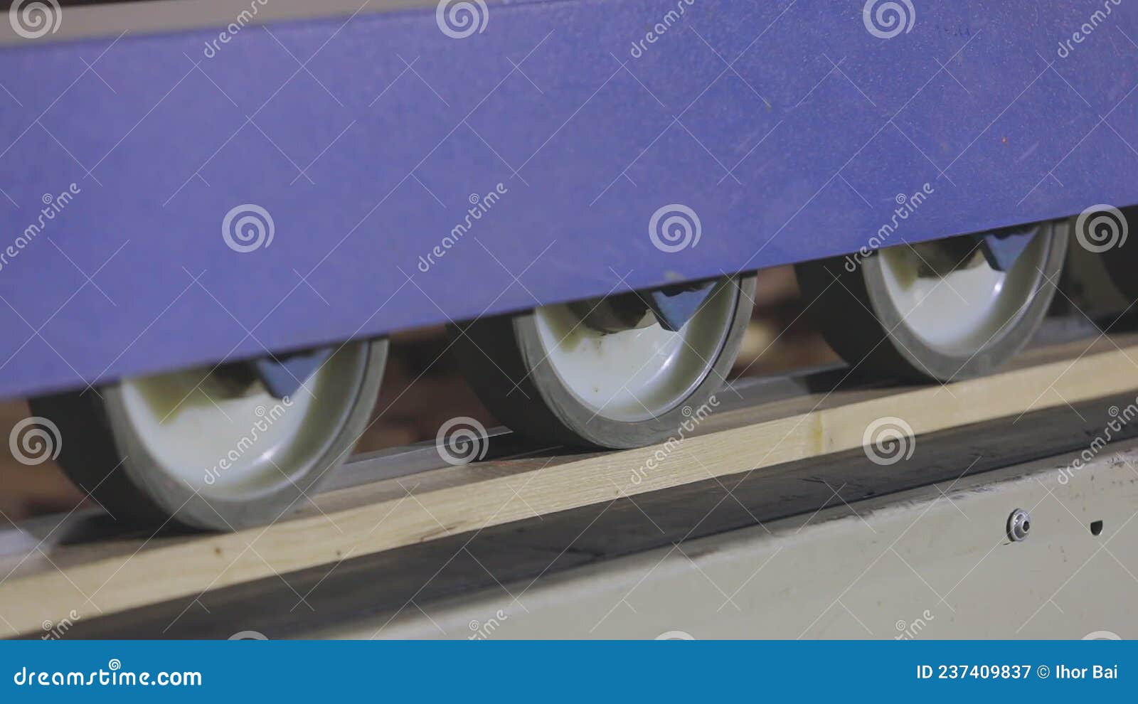 Processing Wood Blanks on a Conveyor Line. Automated Production Line in ...