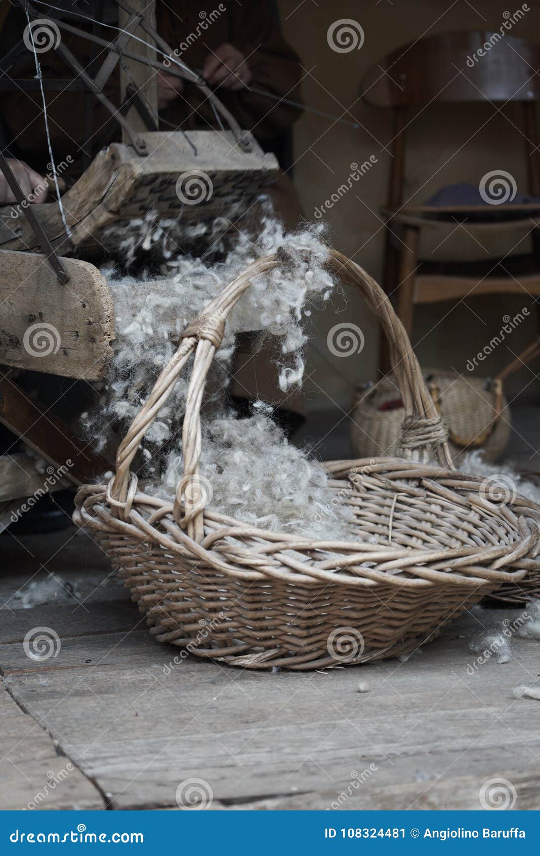 The Processing of Wool by Hand Stock Image - Image of material, craft ...