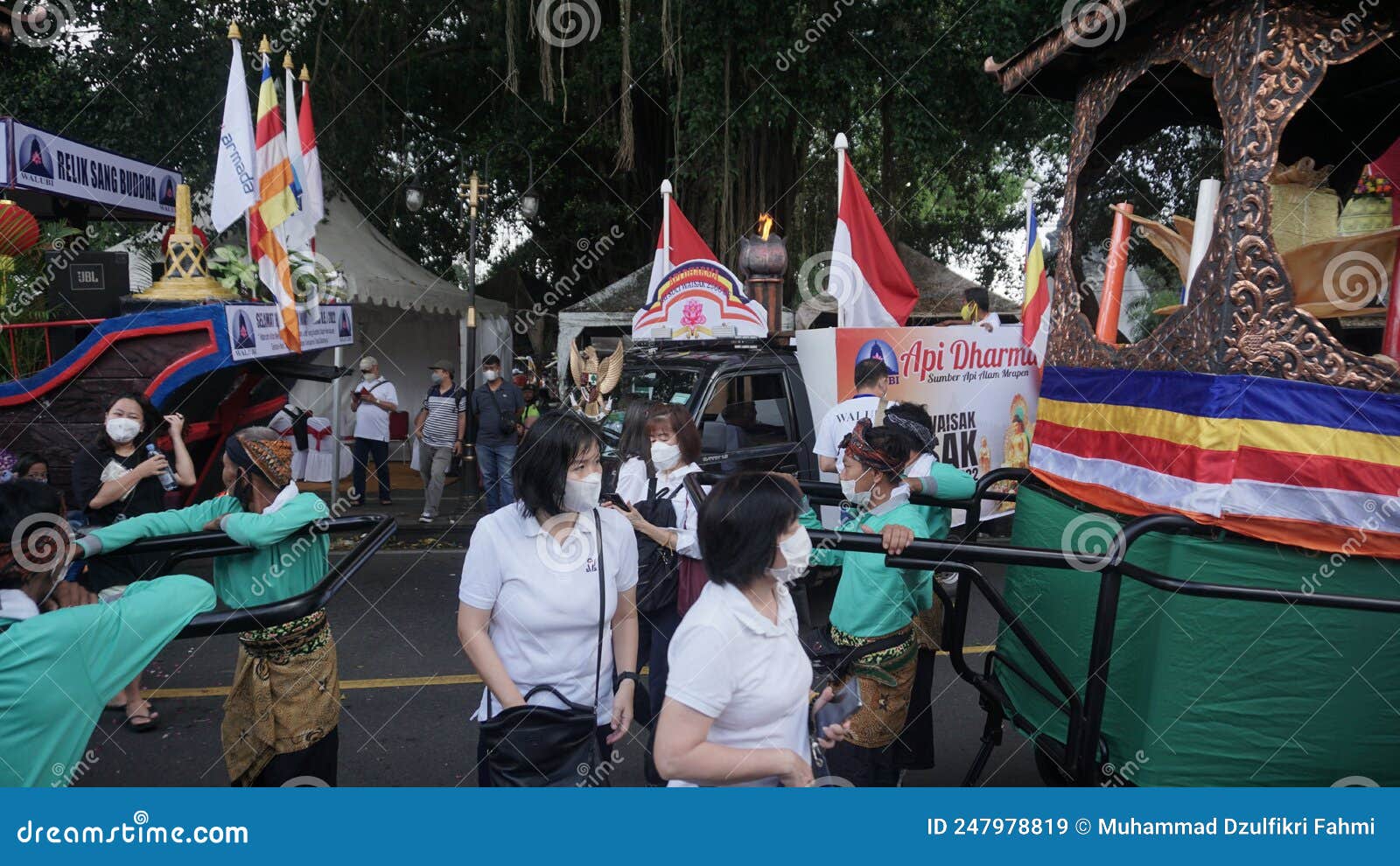 The Procession during the Vesak Celebration Procession is Crowded by ...