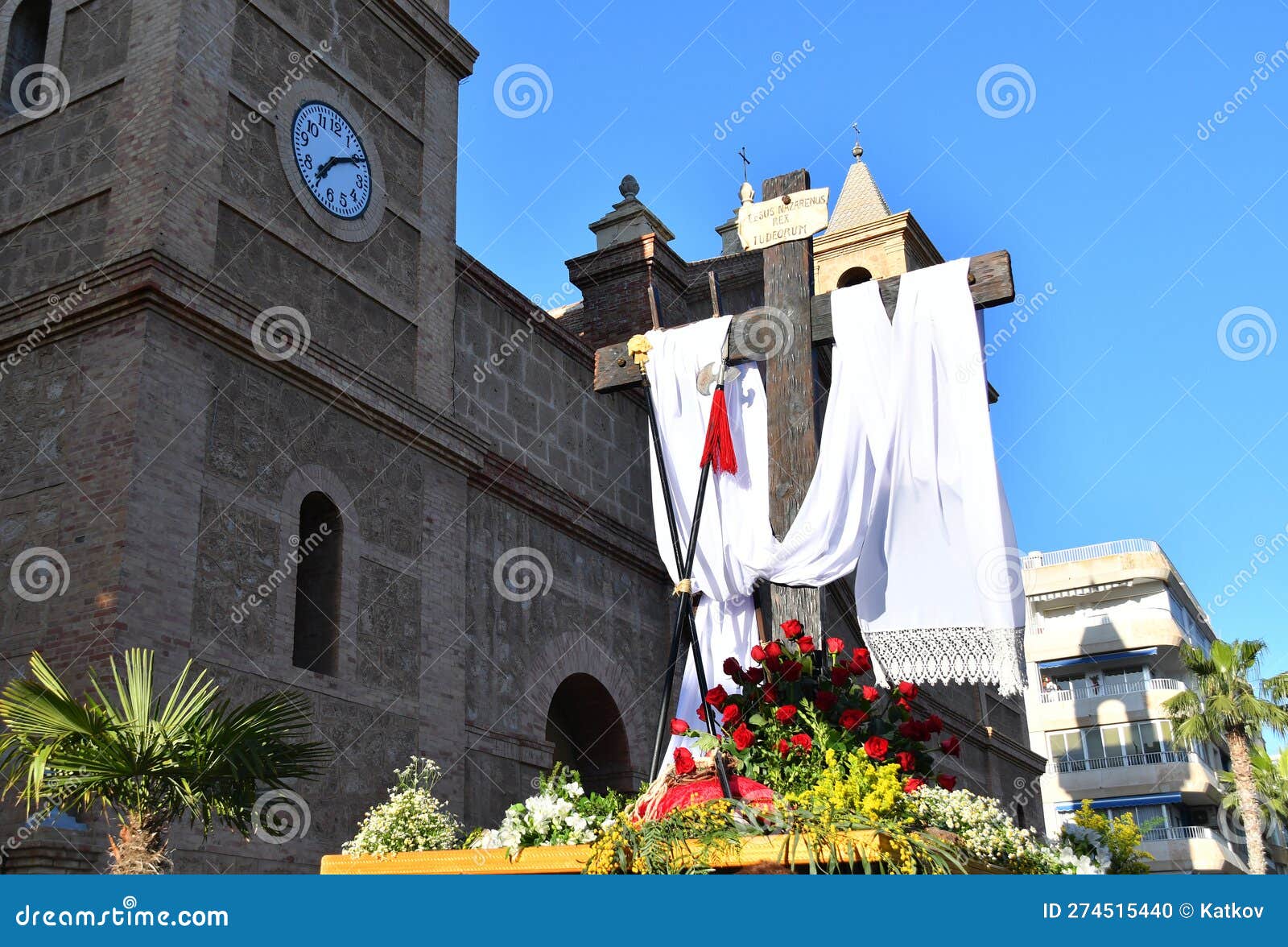 Processional Float of JHoly Cross during Holy Week Procession in Spain ...