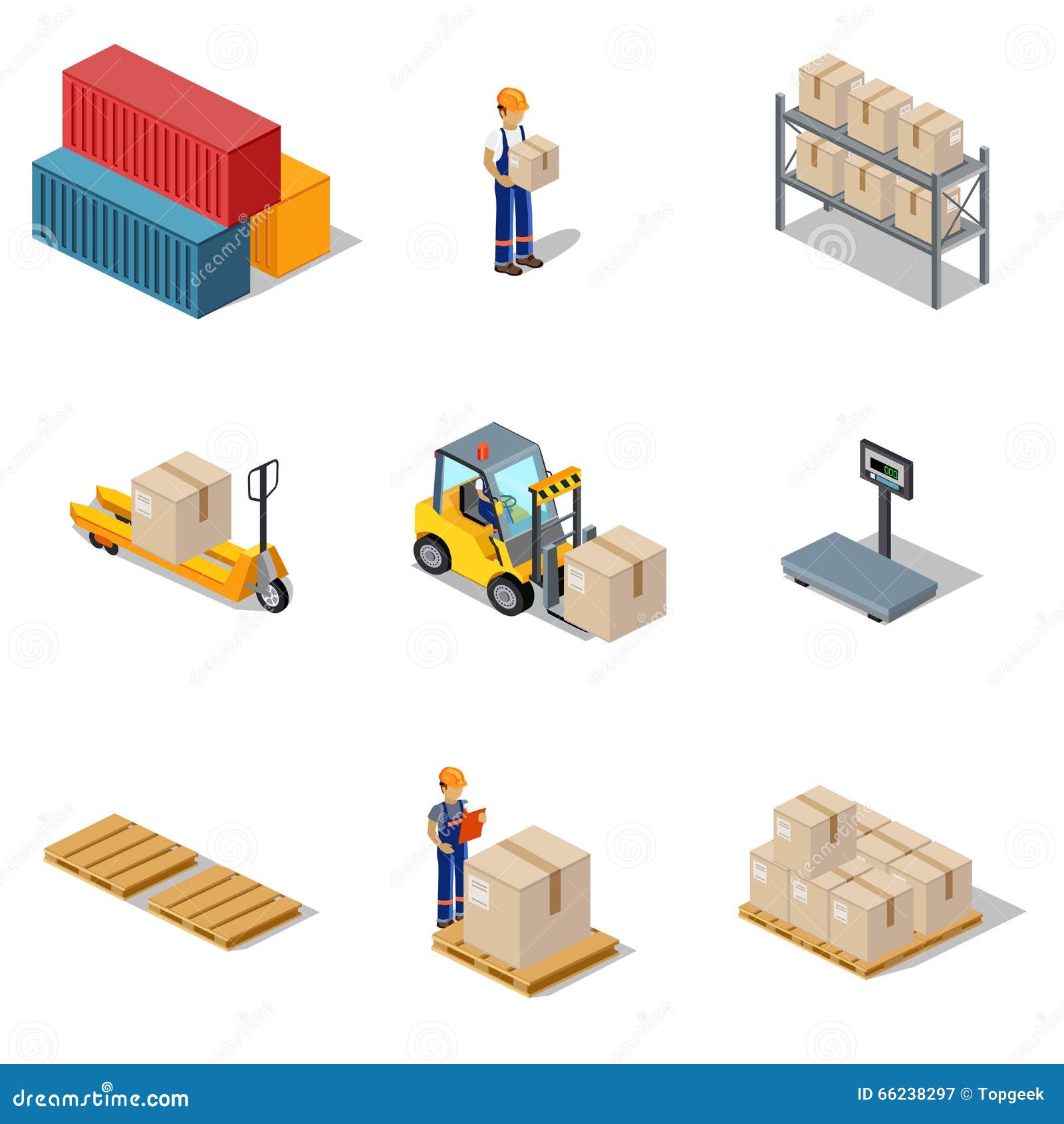 Processo Isometrico Dell'icona 3d Del Magazzino Illustrazione ...