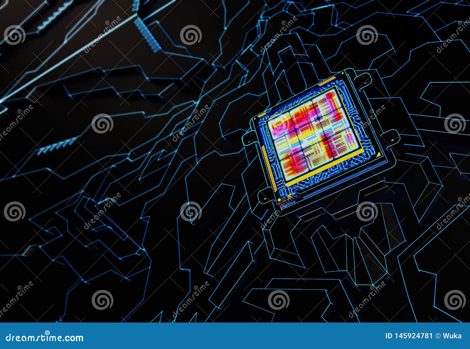 Processor Abstract Background. Technology Concept Stock Image - Image ...