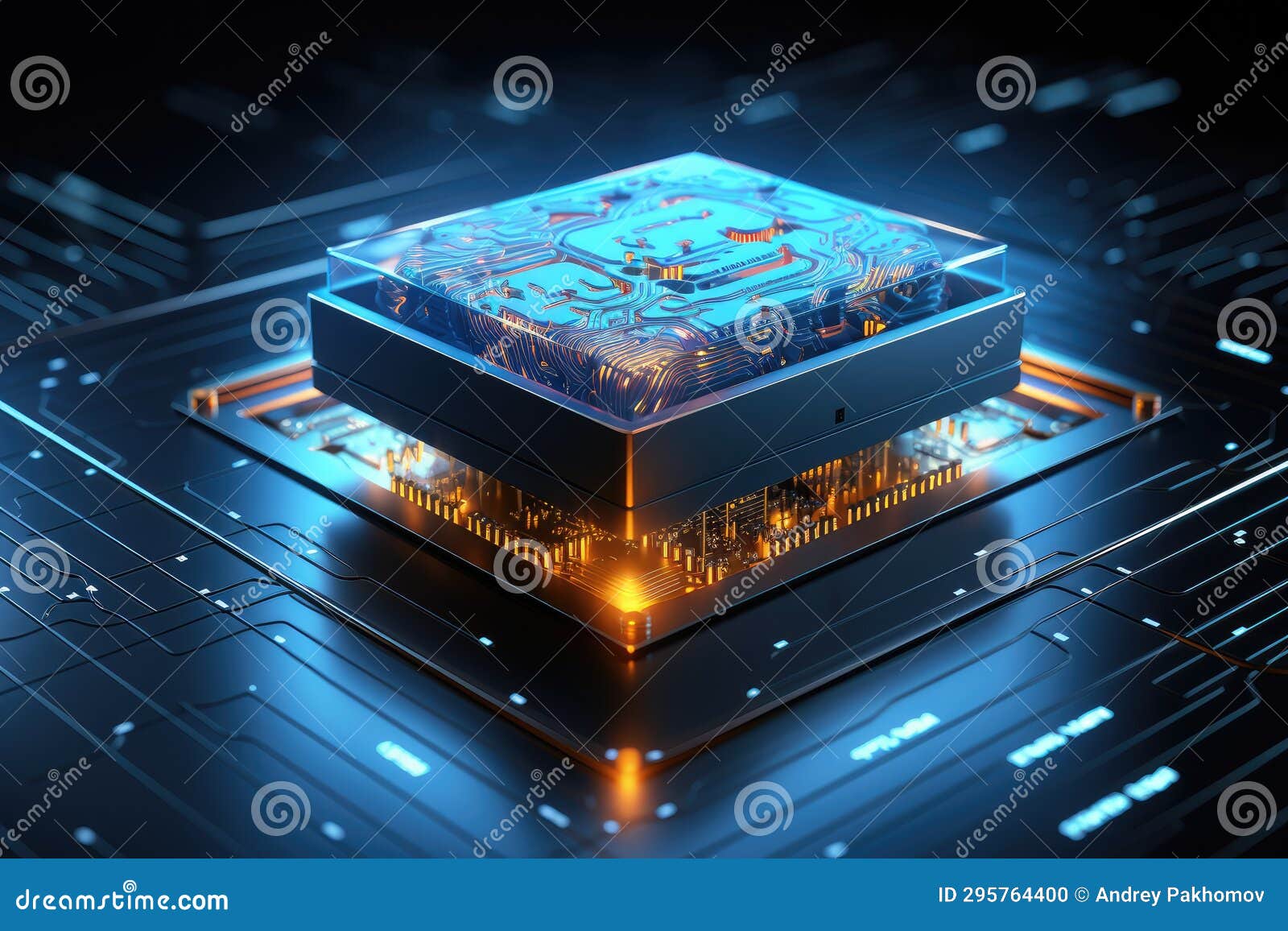 Processor AI Artificial Intelligence Technology. Smart Computer Chipset ...