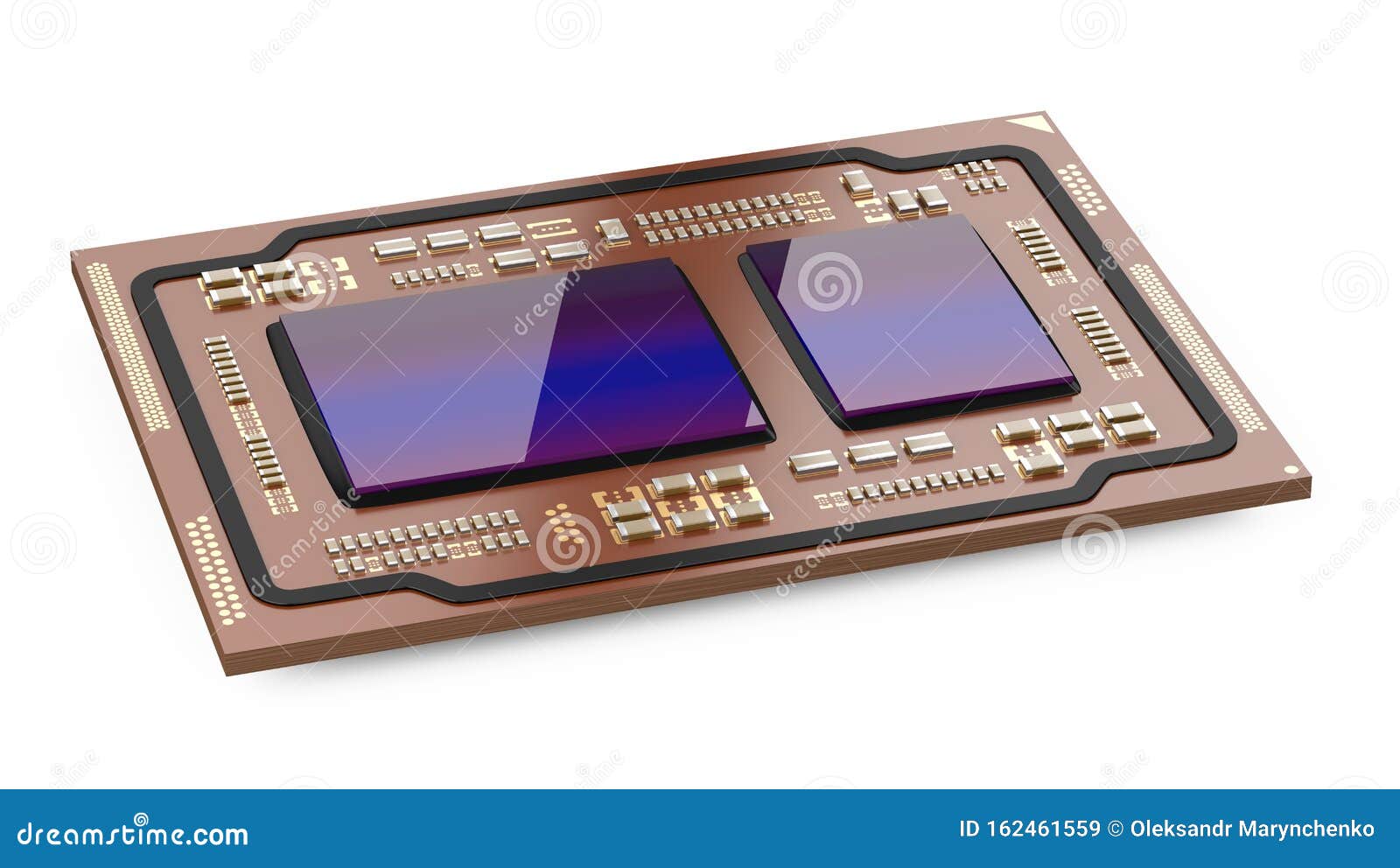 Processor Board Isolated On A White Background. Motherboard Chip Cpu ...