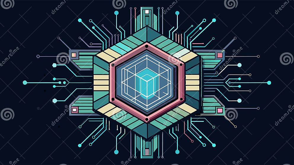 Processor Chip Form Lines, Triangles and Particle Style Design. Illustration Vector Stock ...