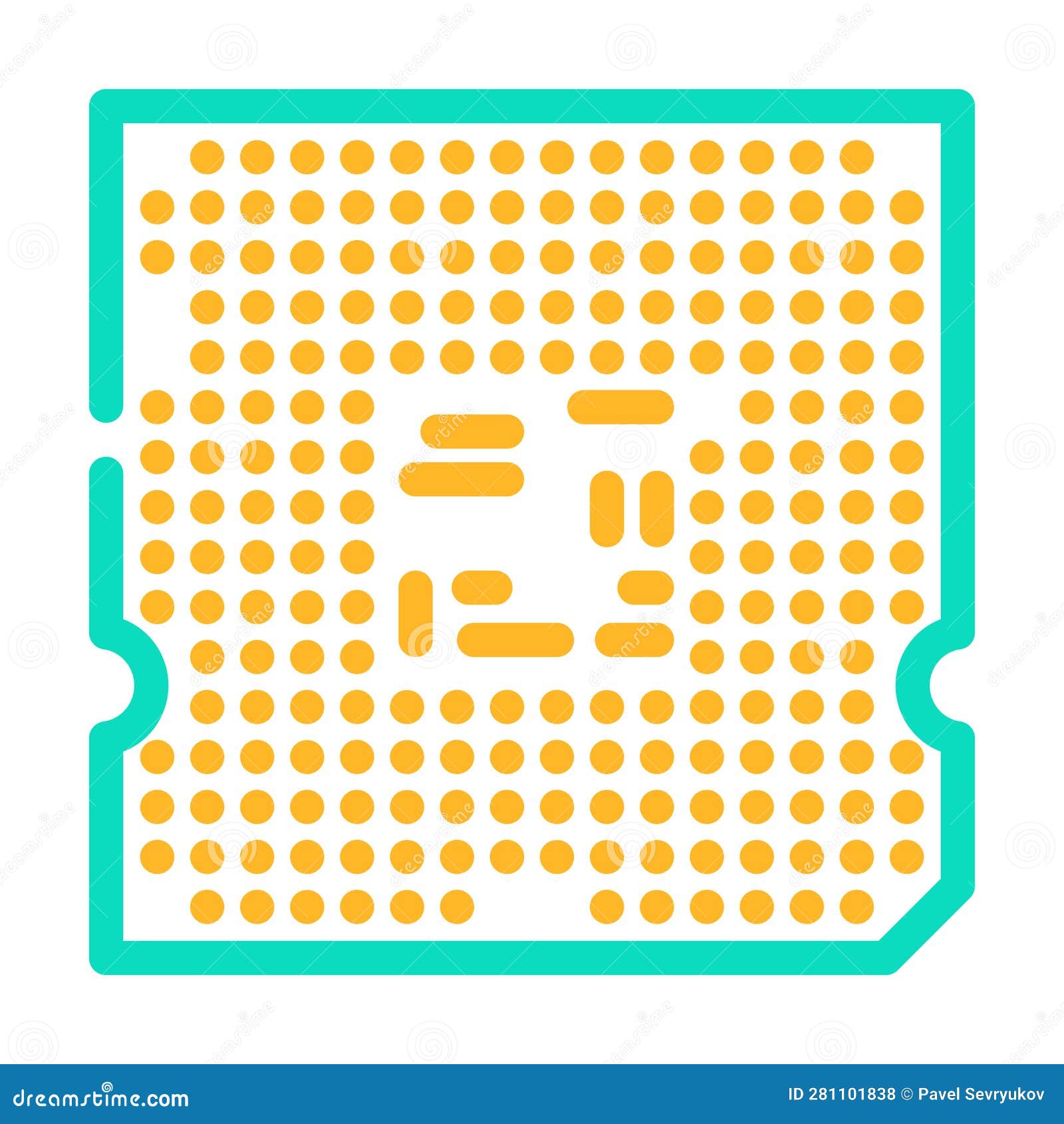 Processor Chip Gaming Pc Color Icon Vector Illustration Stock Vector ...