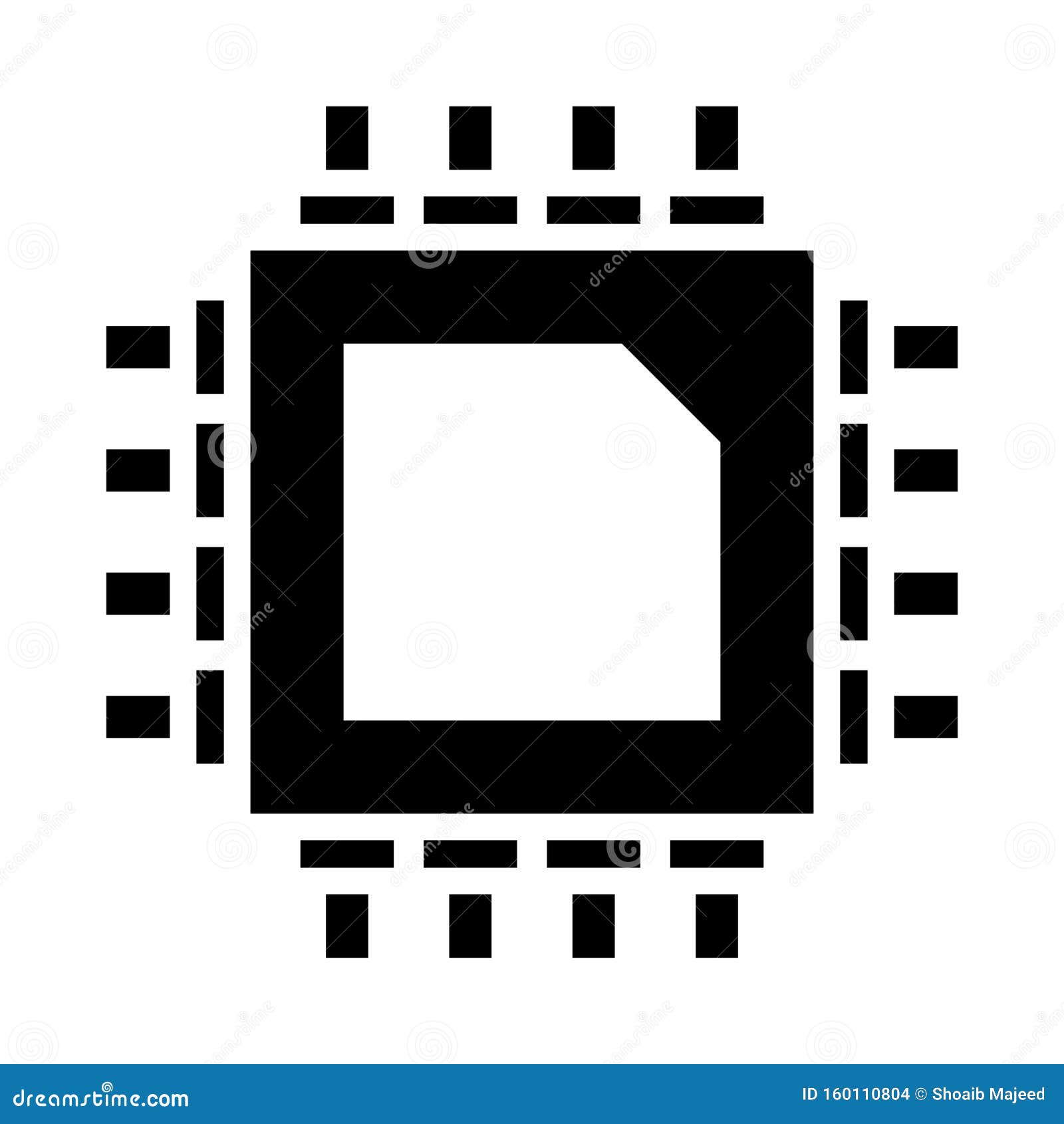 Processor Chip Glyph Icon Isolated Graphic . Style in EPS 10 Simple ...