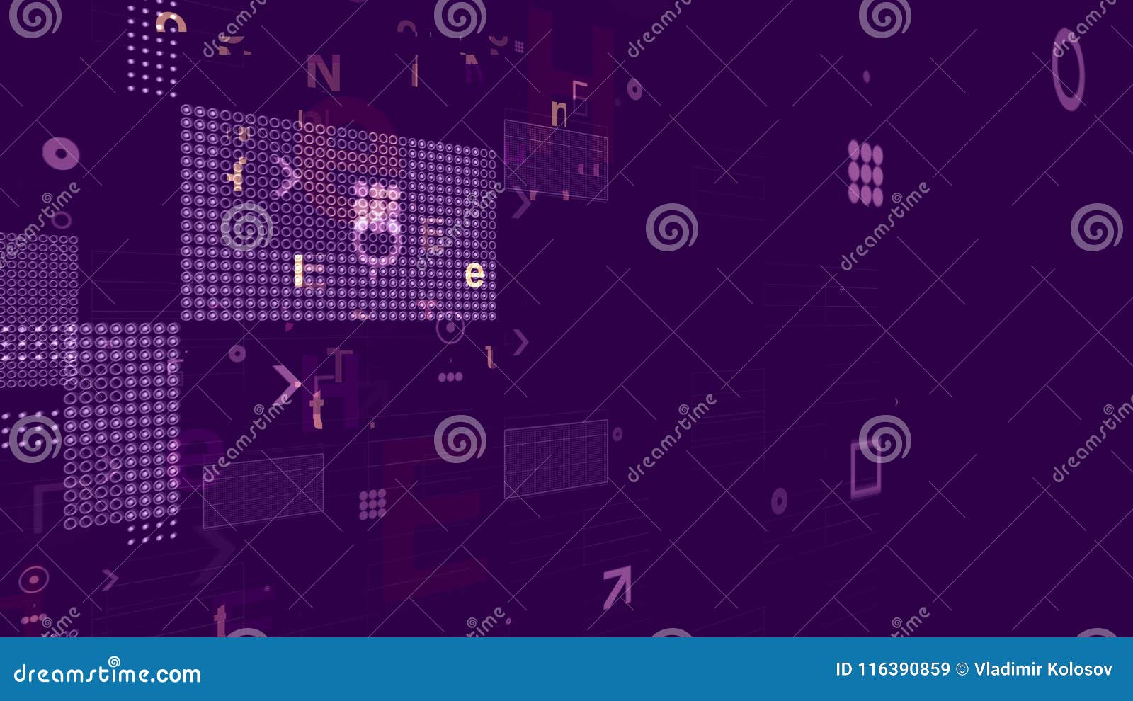 Processor with Chip Grids on Violet Backdrop Stock Illustration ...