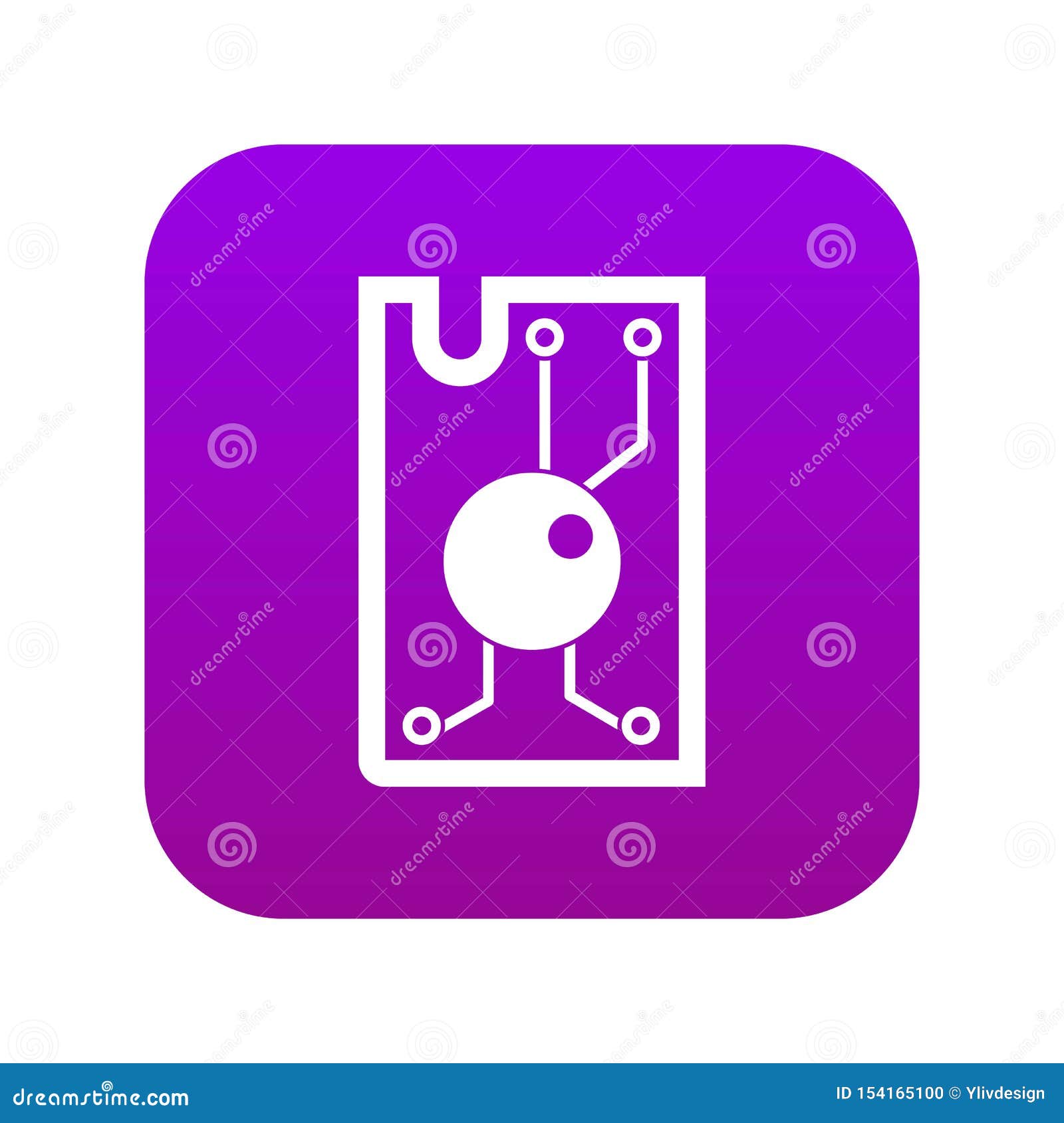 Processor Chip Icon Digital Purple Stock Vector - Illustration of ...