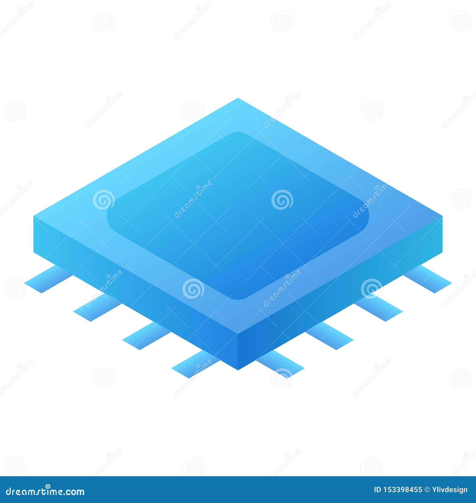 Processor Chip Icon, Isometric Style Stock Vector - Illustration of ...