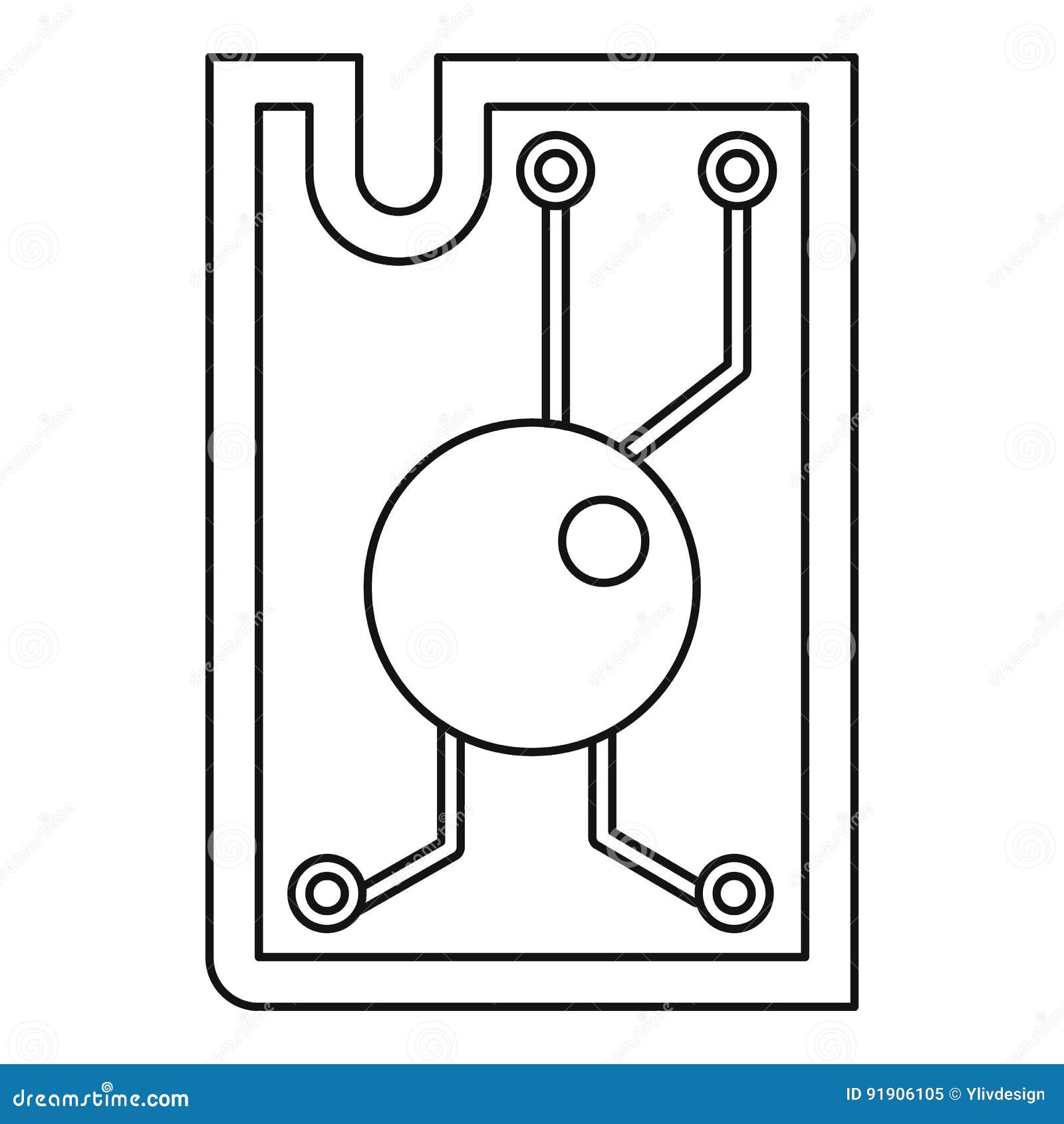 Processor Chip Icon Outline Stock Vector - Illustration of component ...