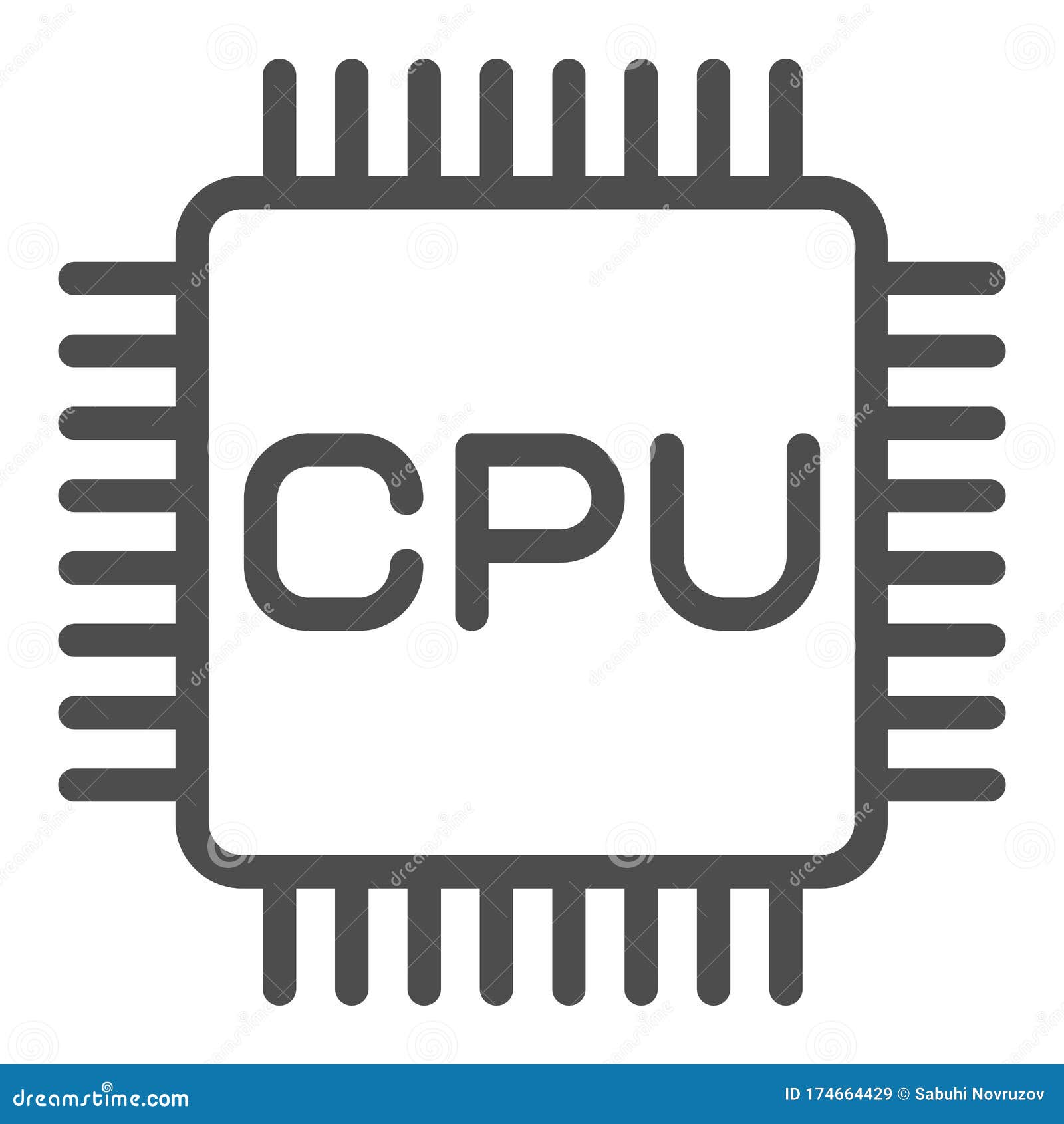Processor Chip Line Icon. Computer Hardware, Central Processing Unit ... Processor Chip Line Icon. Computer Hardware, Central Processing Unit ...
