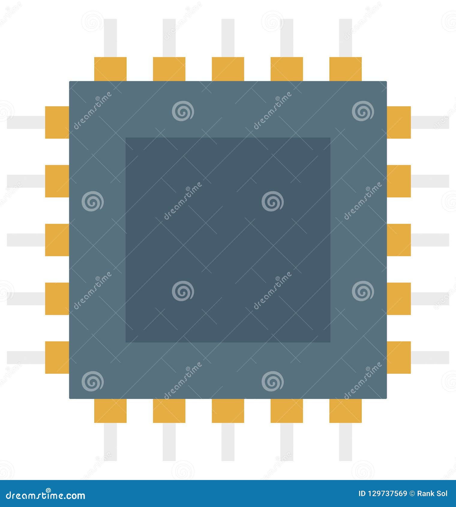 Processor Chip, Microchip, Isolated Vector Icons that Can Be Easily ...