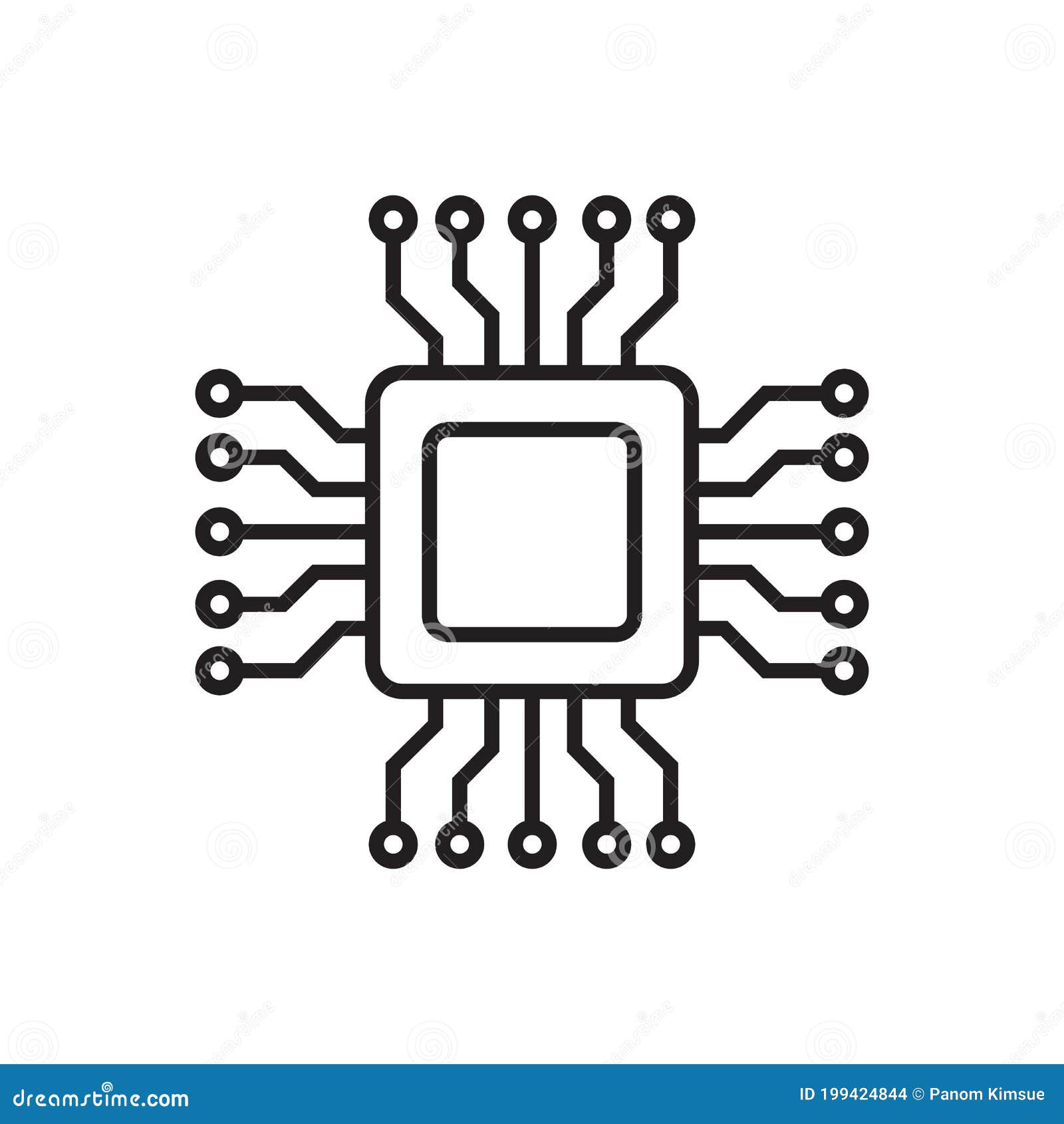 Processor Chip Vector Icon for Graphic Design, Logo, Web Site, Social ...