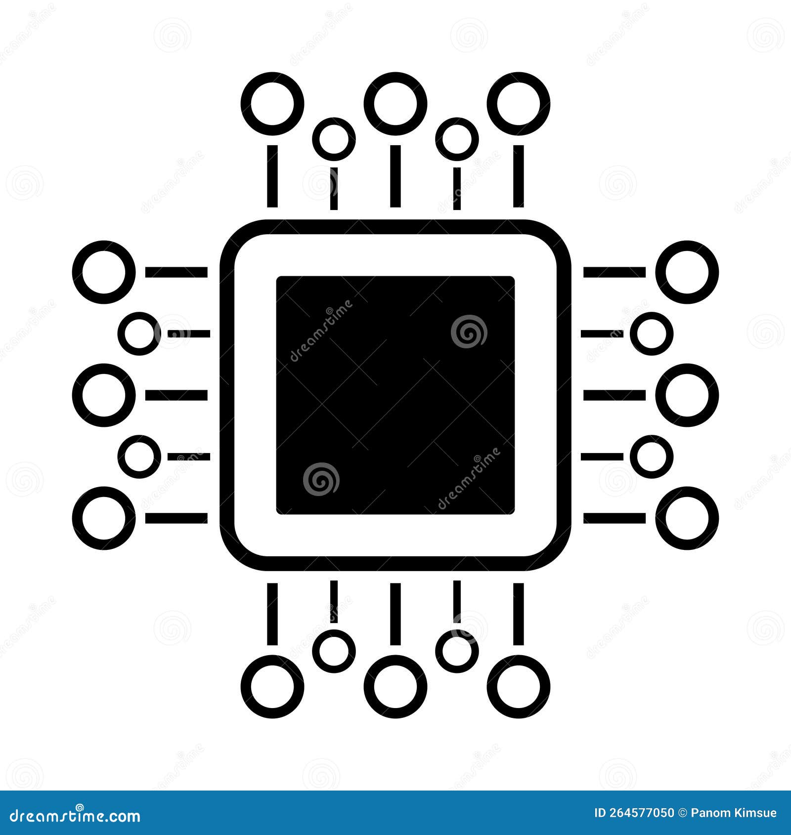 Processor Chip Vector Icon for Graphic Design, Logo, Web Site, Social ...