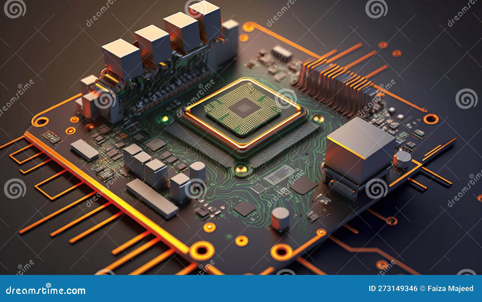Processor Chipset and Circuit Board Background, Generative AI Stock ...
