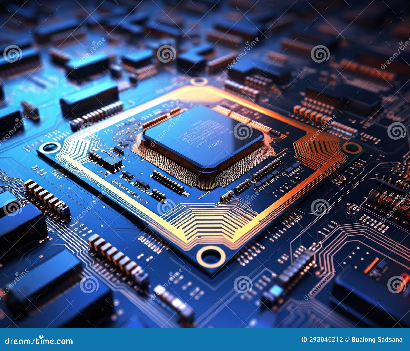 The Processor on the Circuit Board is Inside the Computer. Stock ...