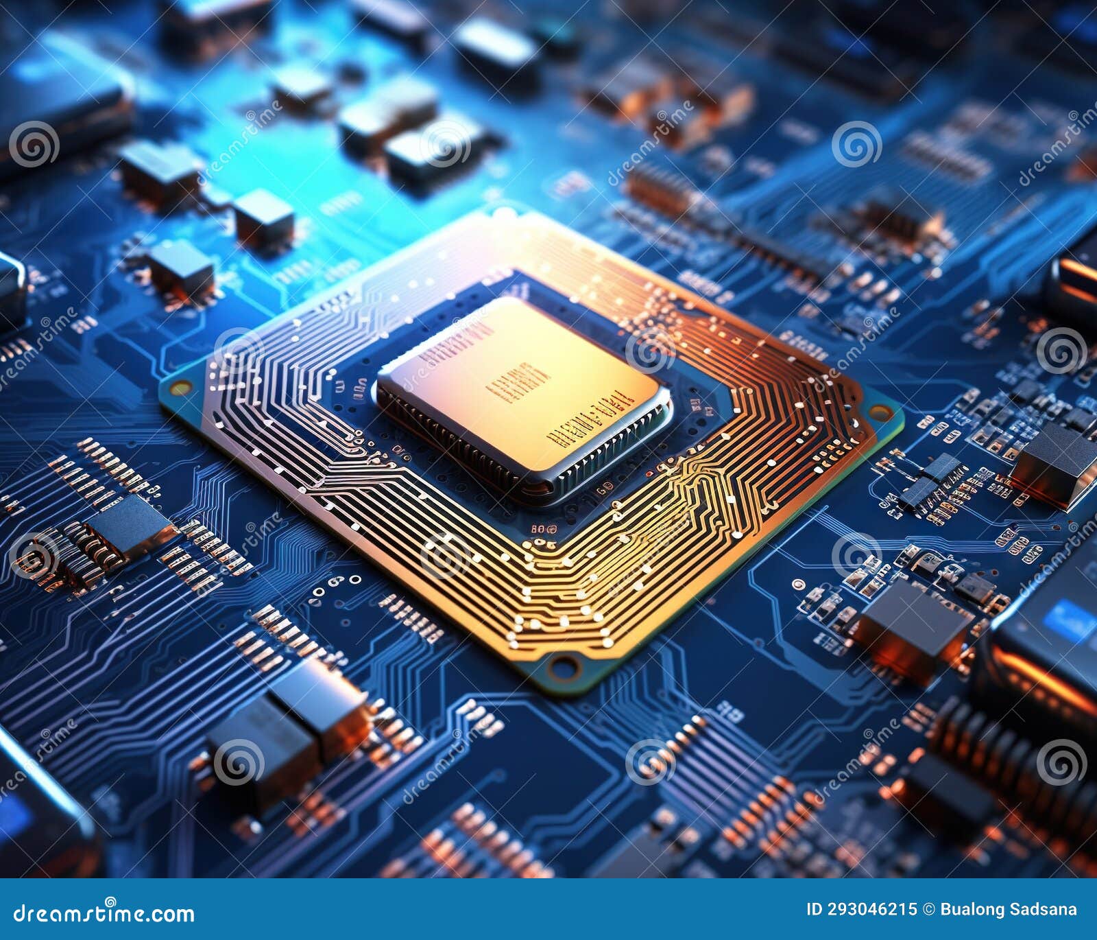 The Processor on the Circuit Board is Inside the Computer. Stock ...