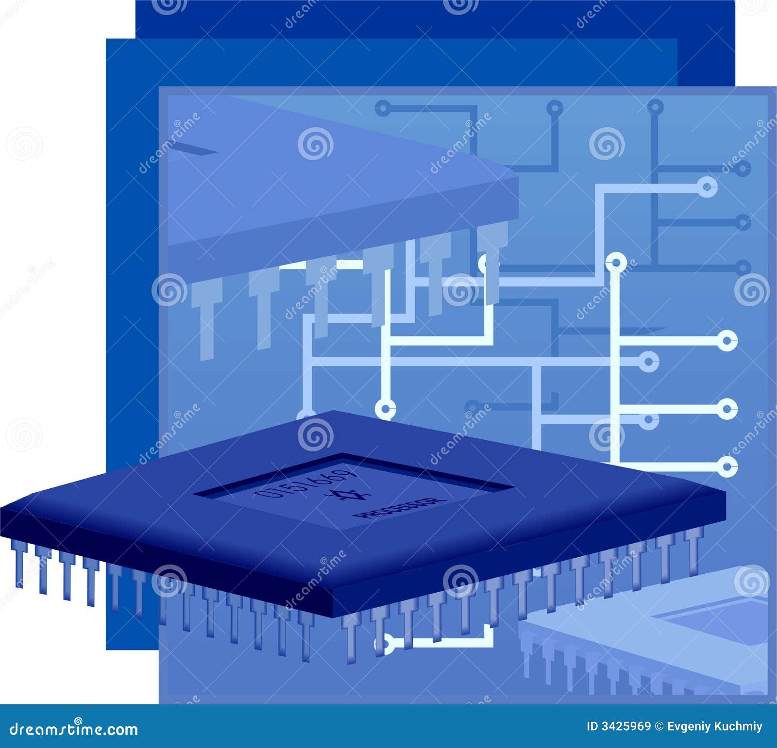 Processor of computer stock vector. Illustration of processor - 3425969