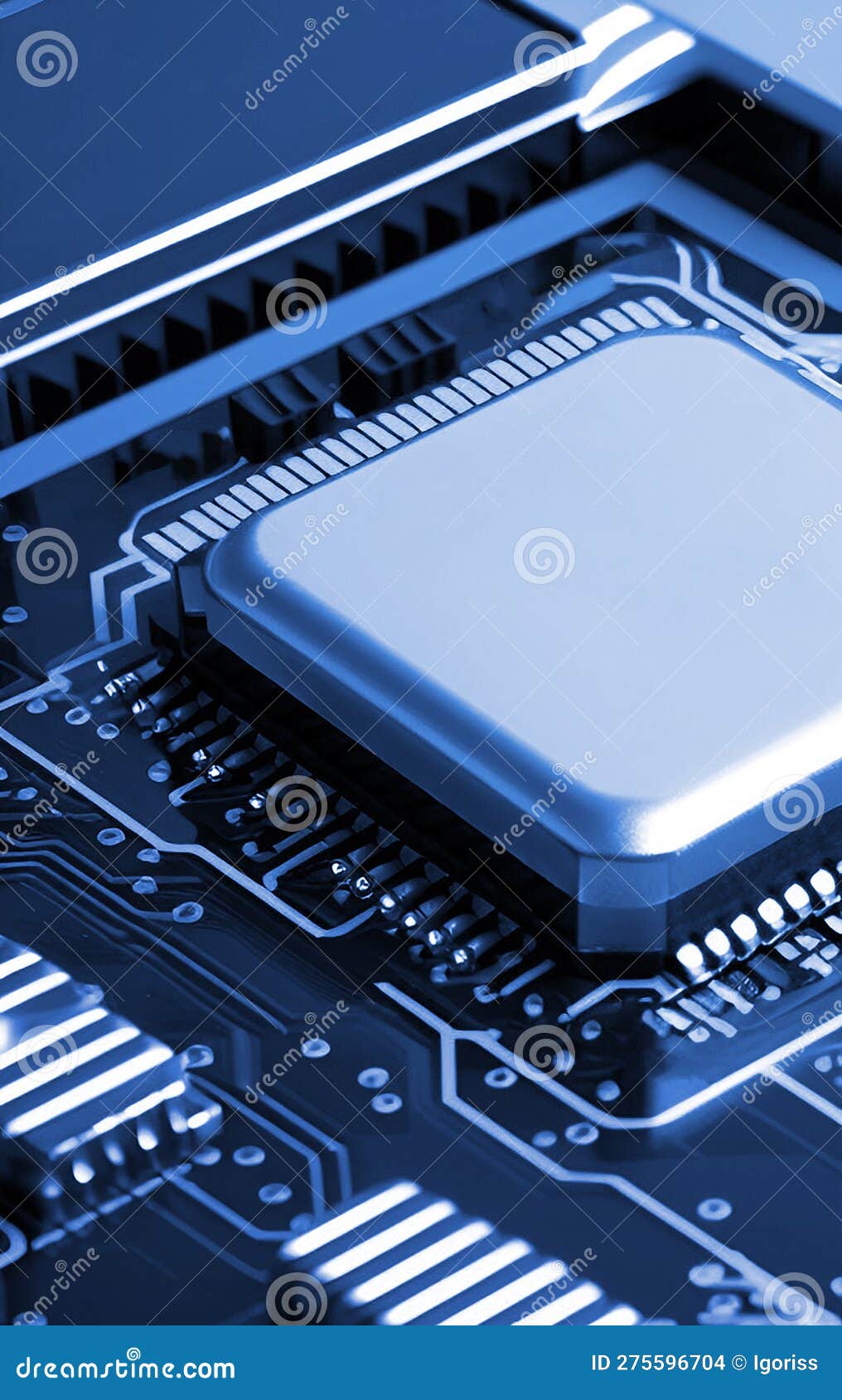 Processor Computer Chip on a Cicuit Board Stock Illustration ...