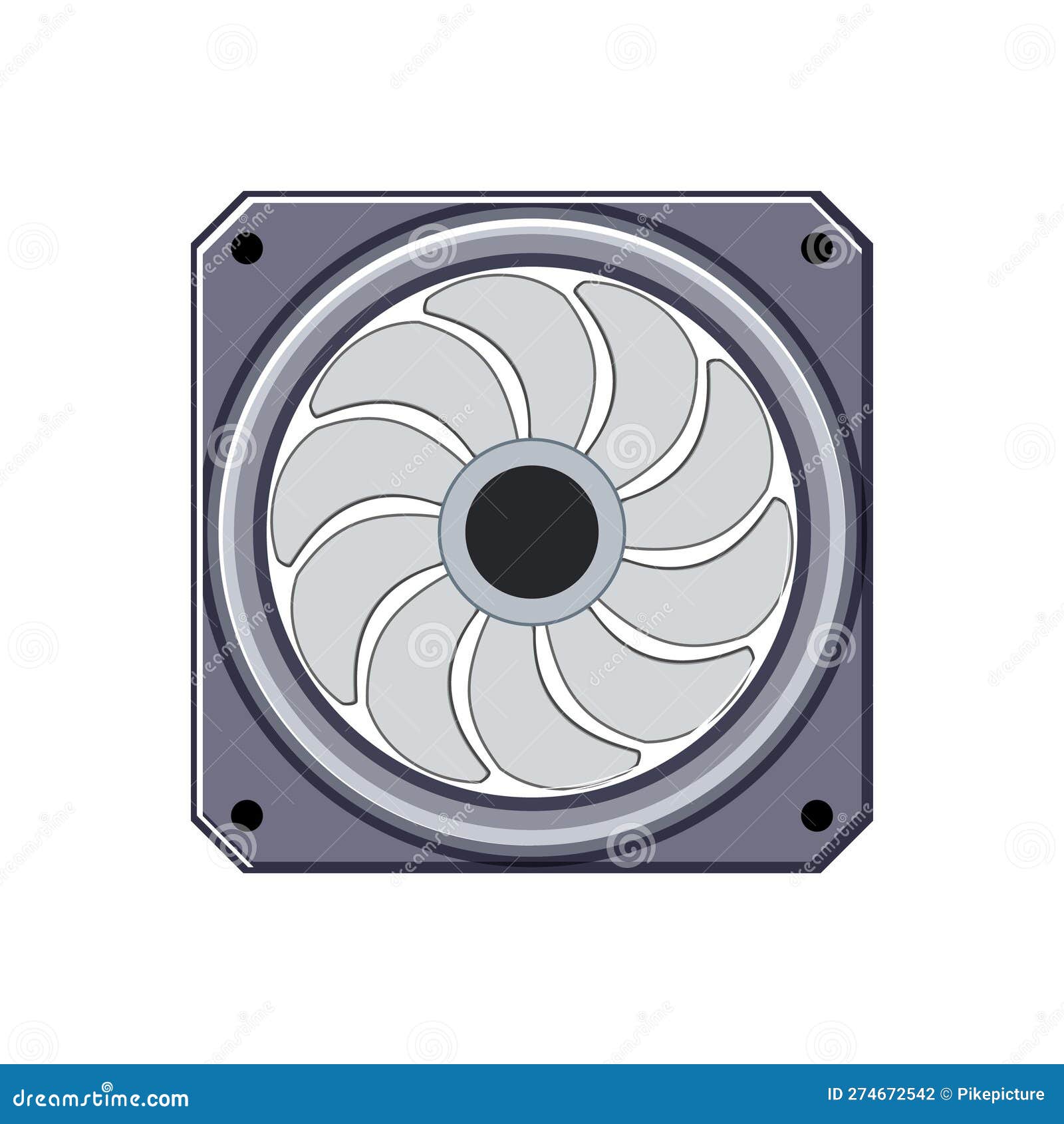 Processor Cooling Fan Pc Cartoon Vector Illustration Stock Vector ...